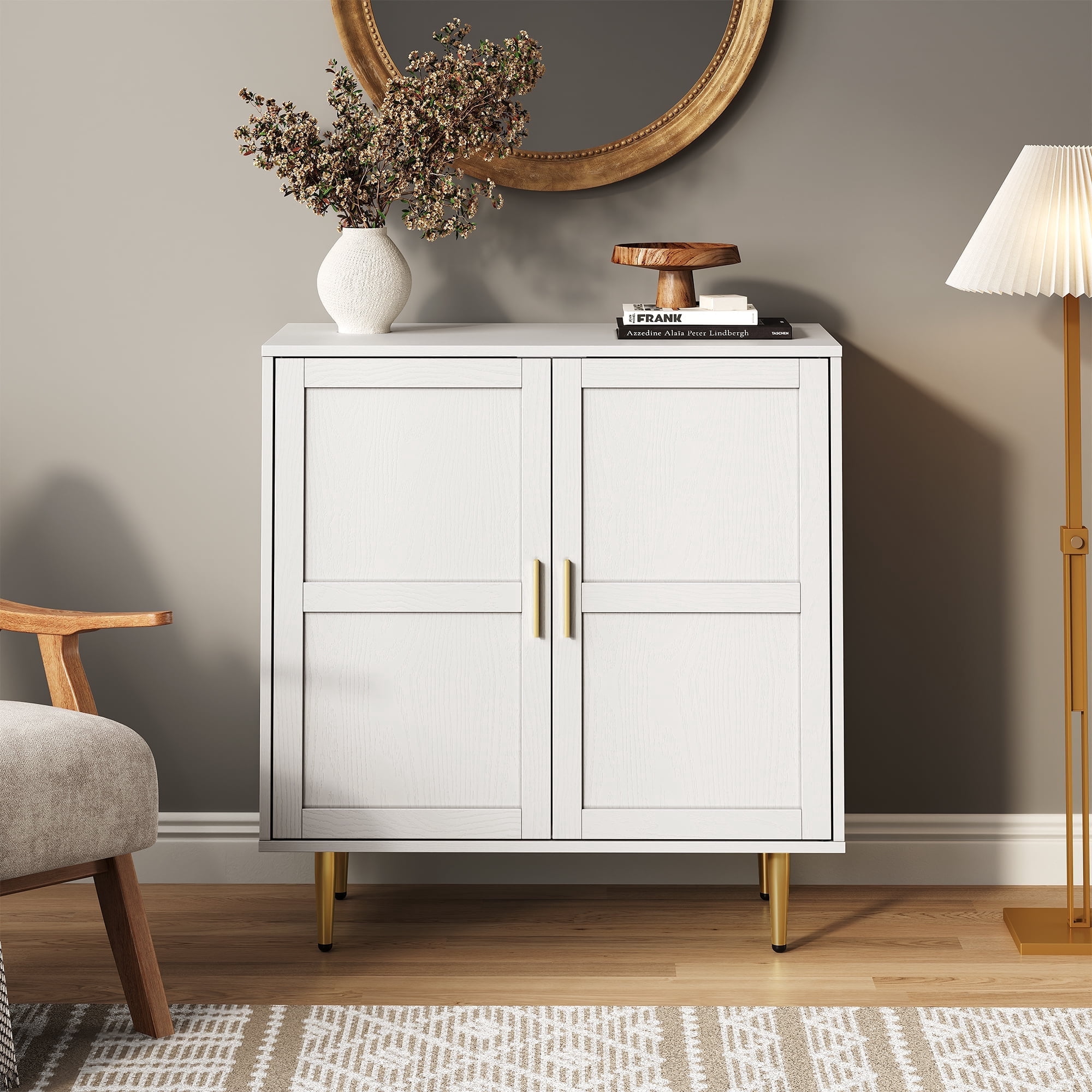 May in Color Storage Cabinet with Doors and Adjustable Shelves, Wood ...