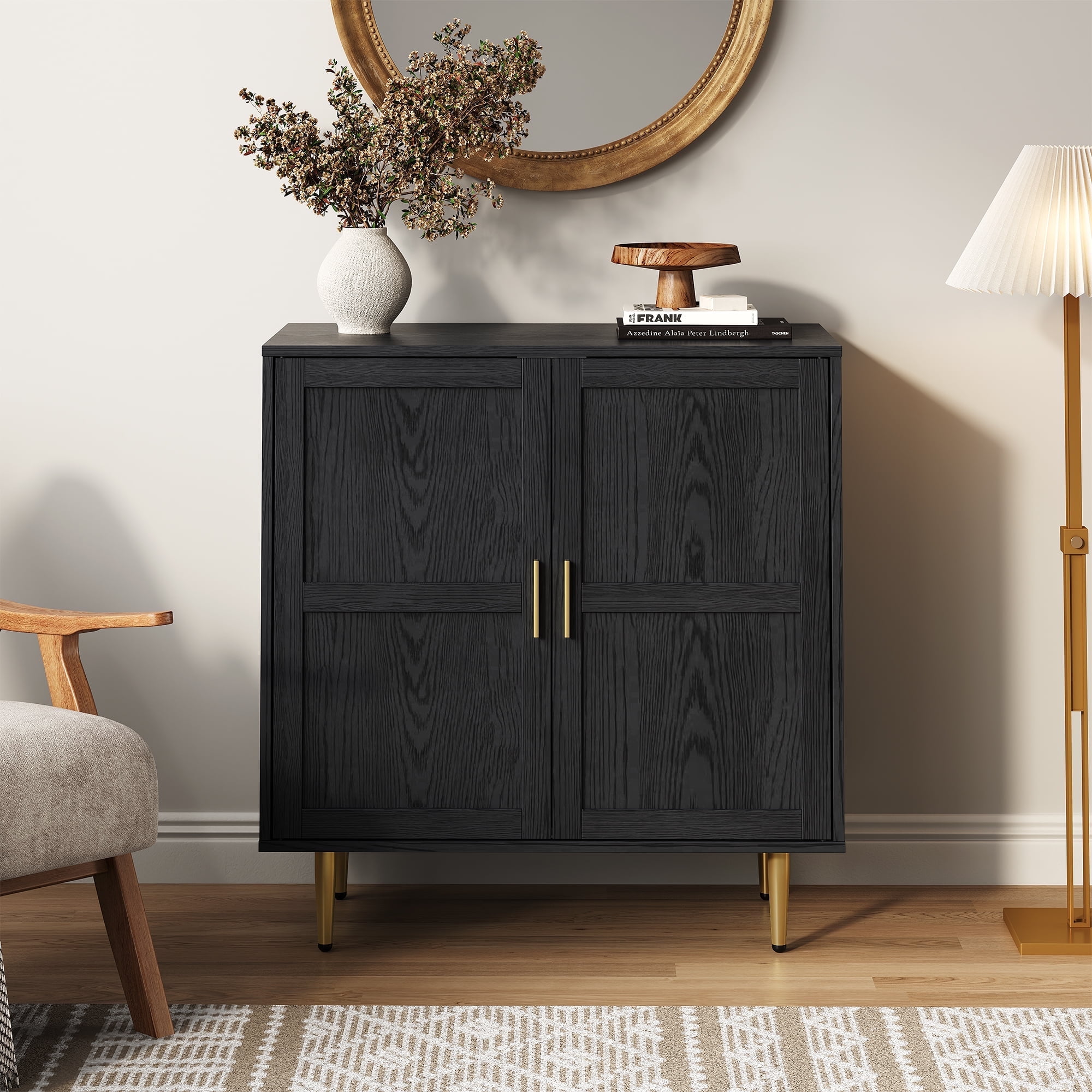 May in Color Storage Cabinet with Doors and Adjustable Shelves, Wood ...