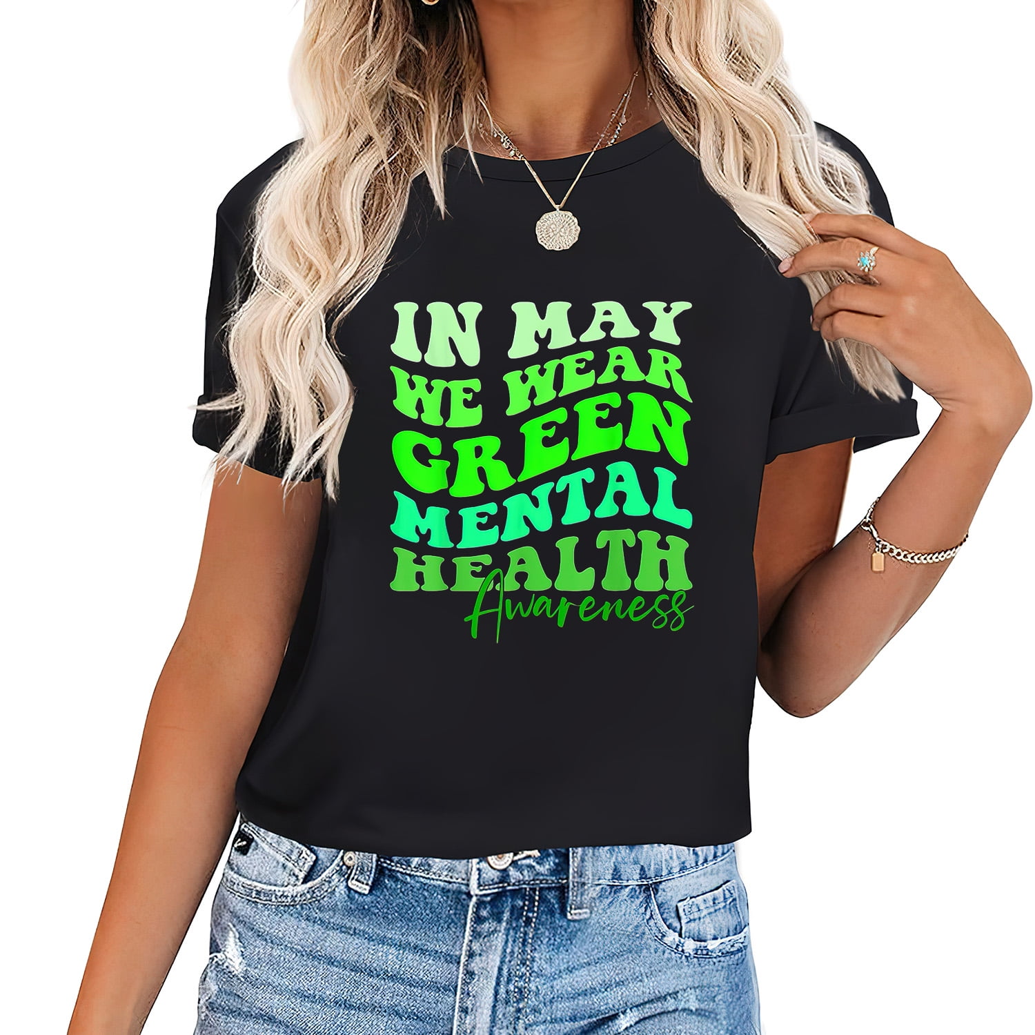 May is Mental Health Awareness Month In May We Wear Green T-Shirt ...