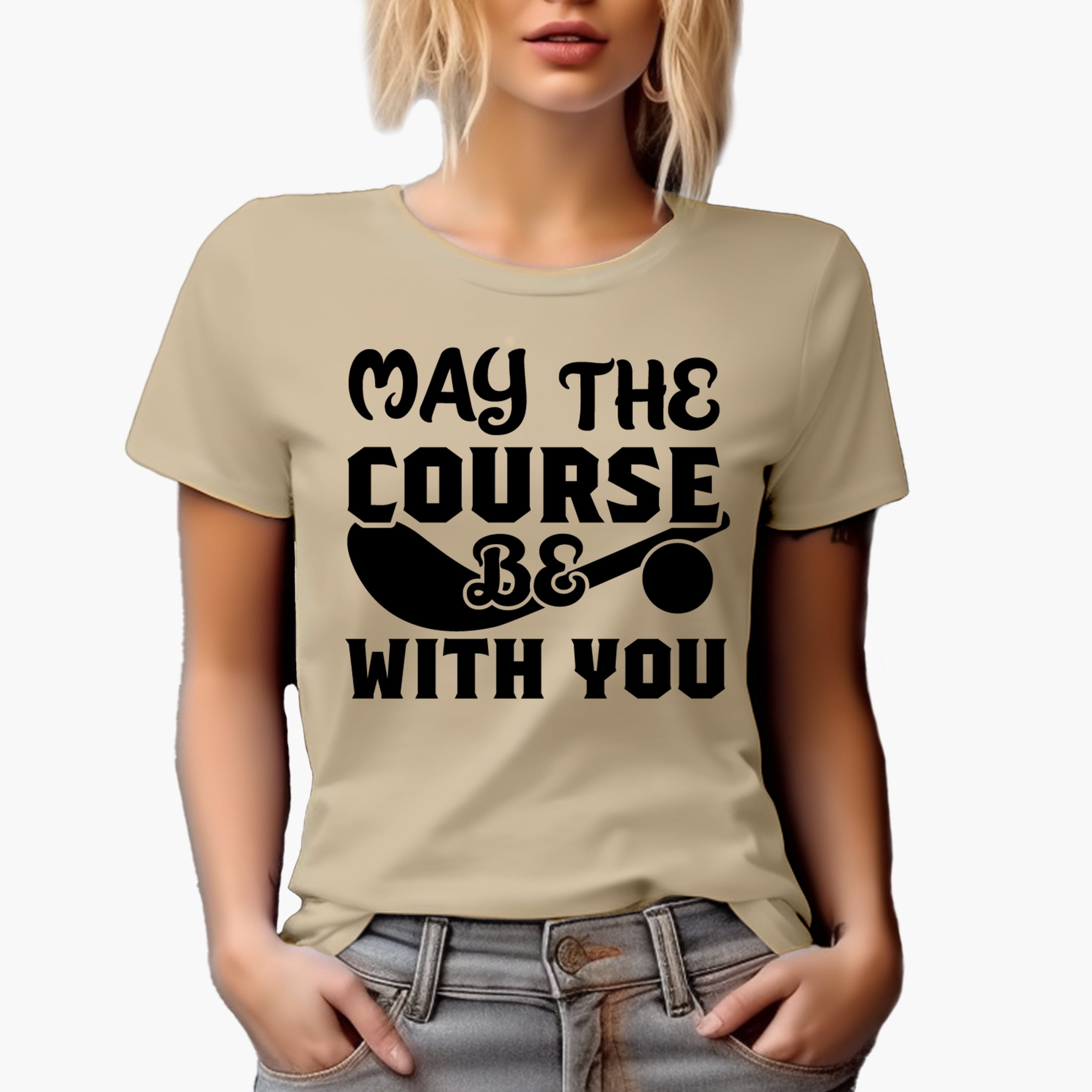 May the Course Be with You, Motivational Pun Quote with a Club & Ball ...