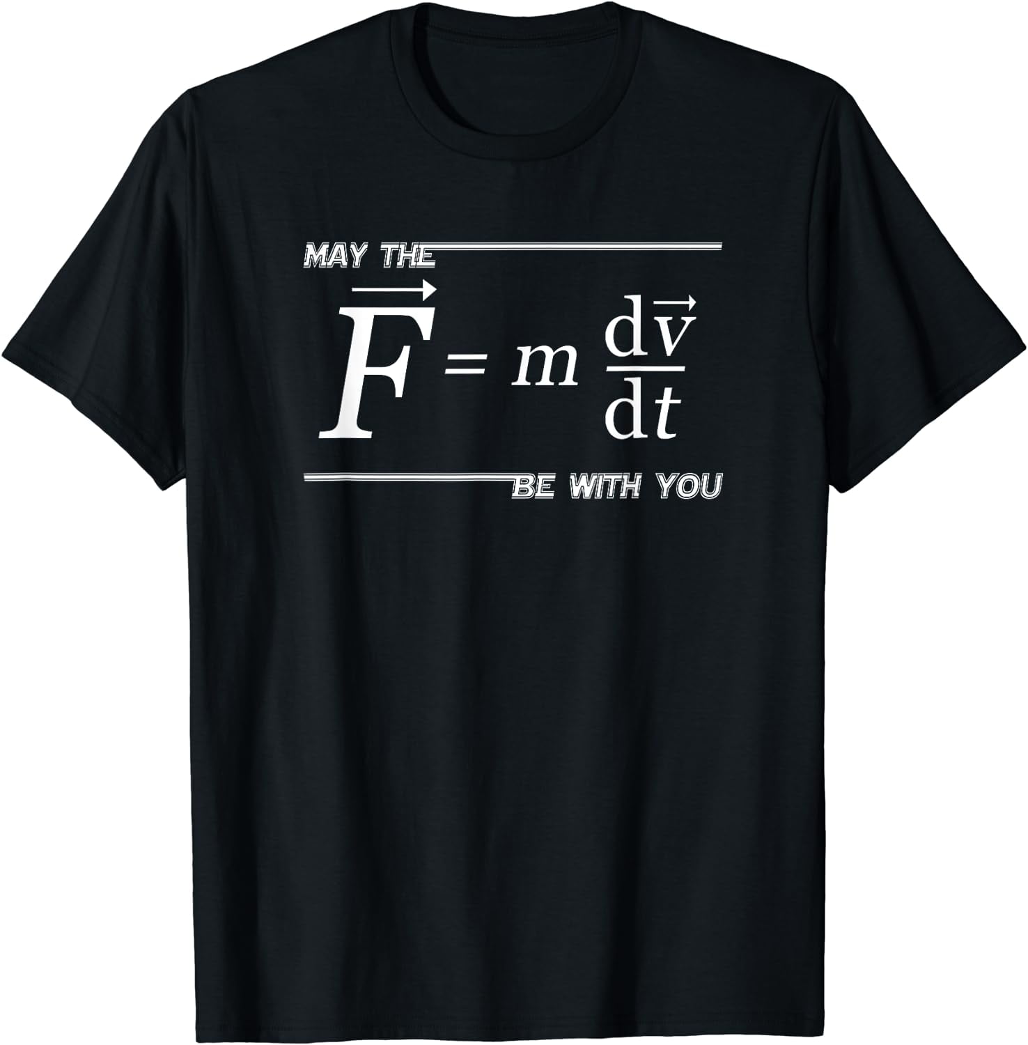 May the (F=m*dv/dt) Be with You Funny Physics Science TShirt Black - Walmart.com