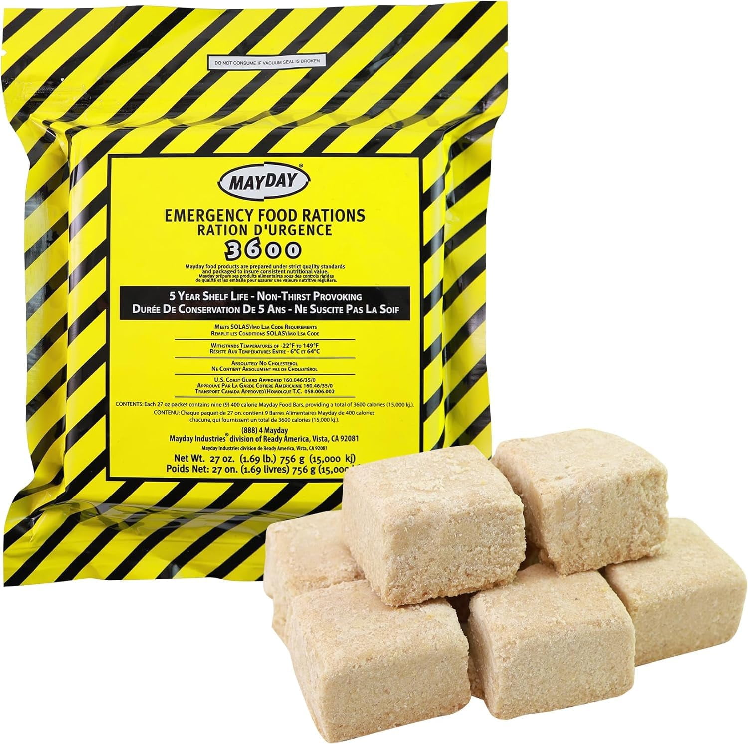 MayDay Emergency Food Bar 9 Meals 3 Day 3600 Calorie Emergency Survival ...