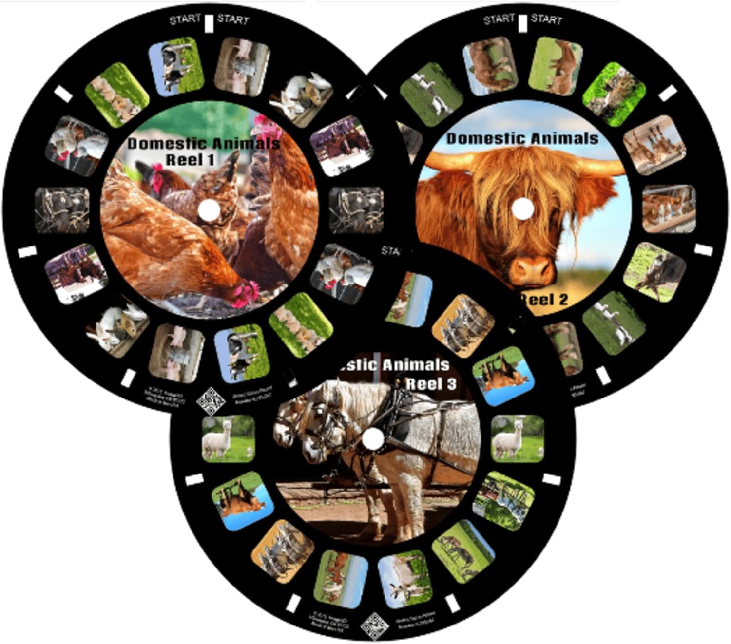 MayKo Farm Animal Reels for Viewfinder, Domestic Animals, Compatible ...