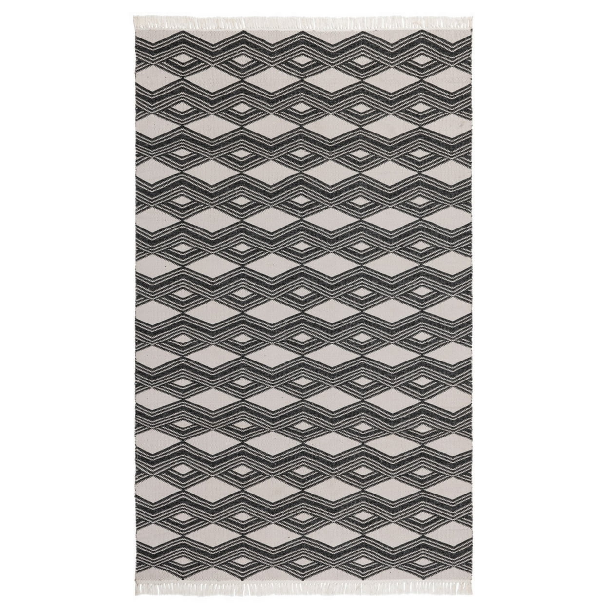 Maya 5 x 8 Indoor Outdoor Charcoal Gray Area Rug, Handwoven Diamond ...