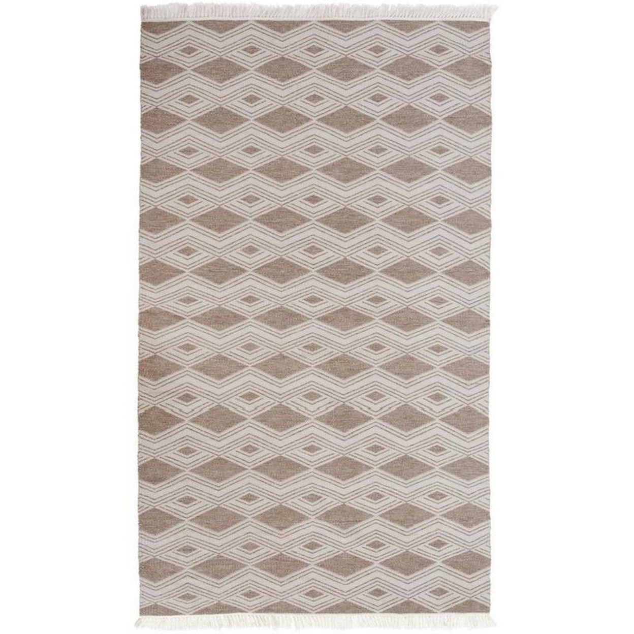 Maya 8 x 10 Indoor Outdoor Area Rug, Tan Brown, Handwoven Diamonds ...