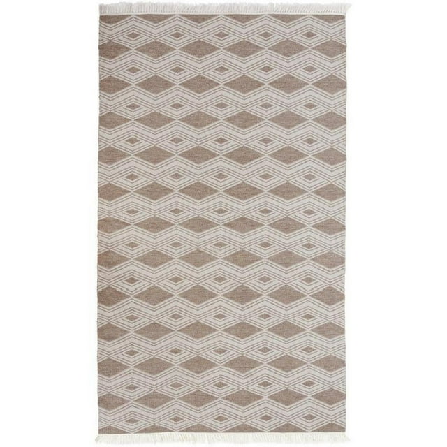 Maya 8 x 10 Indoor Outdoor Area Rug, Tan Brown, Handwoven Diamonds ...