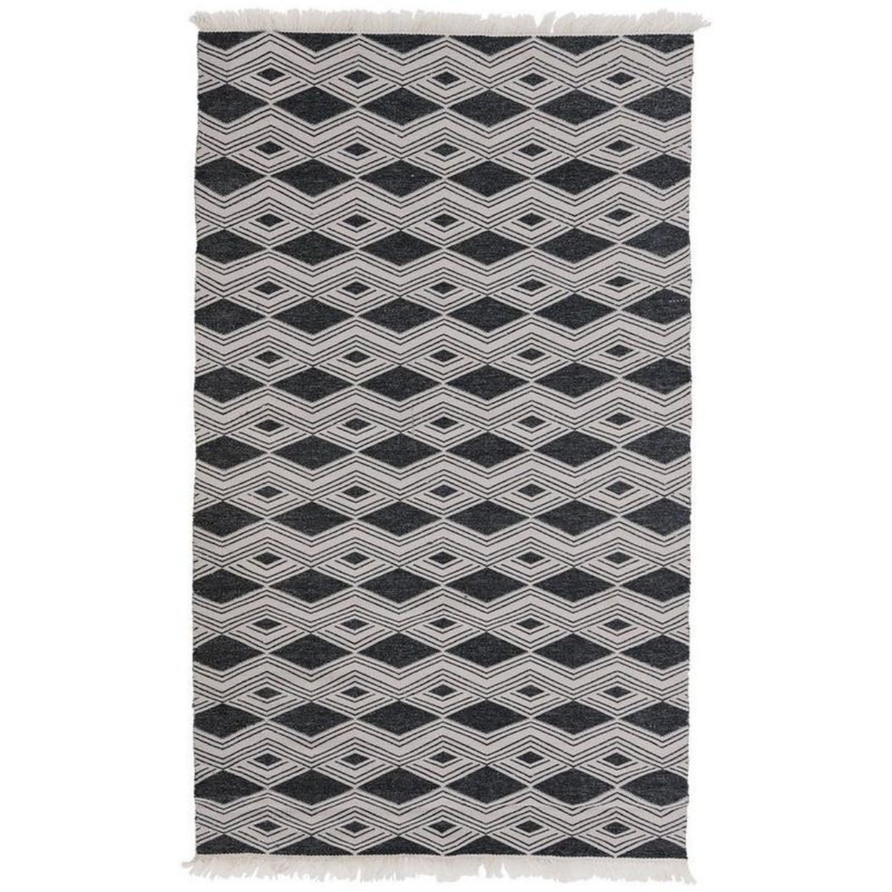 Maya 8 x 10 Indoor Outdoor Charcoal Gray Area Rug, Handwoven Diamonds ...
