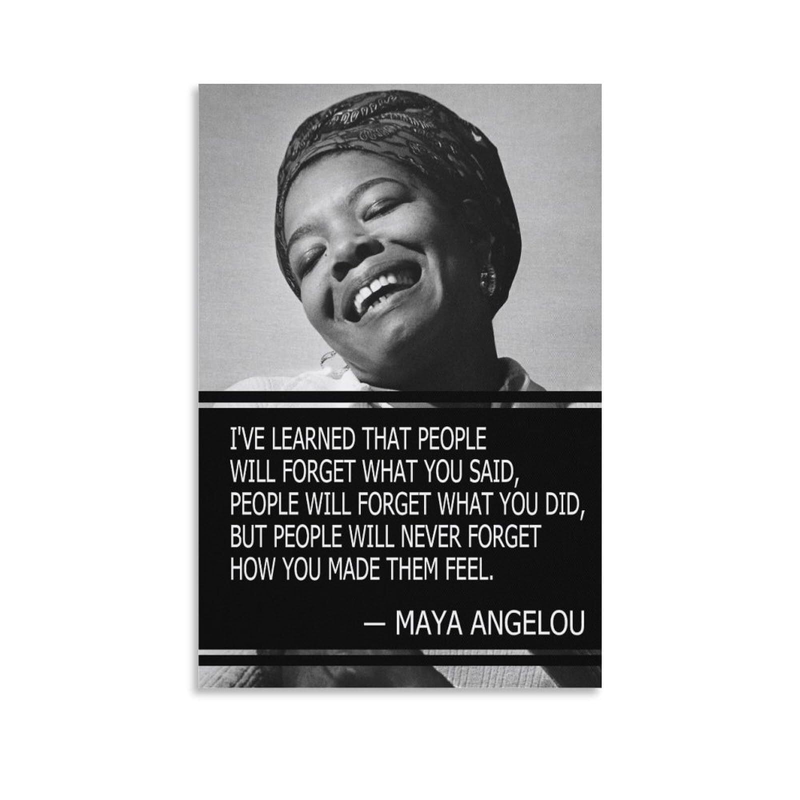 Maya Angelou Quote Poster Inspirational Wall Art Poster (2) Canvas ...