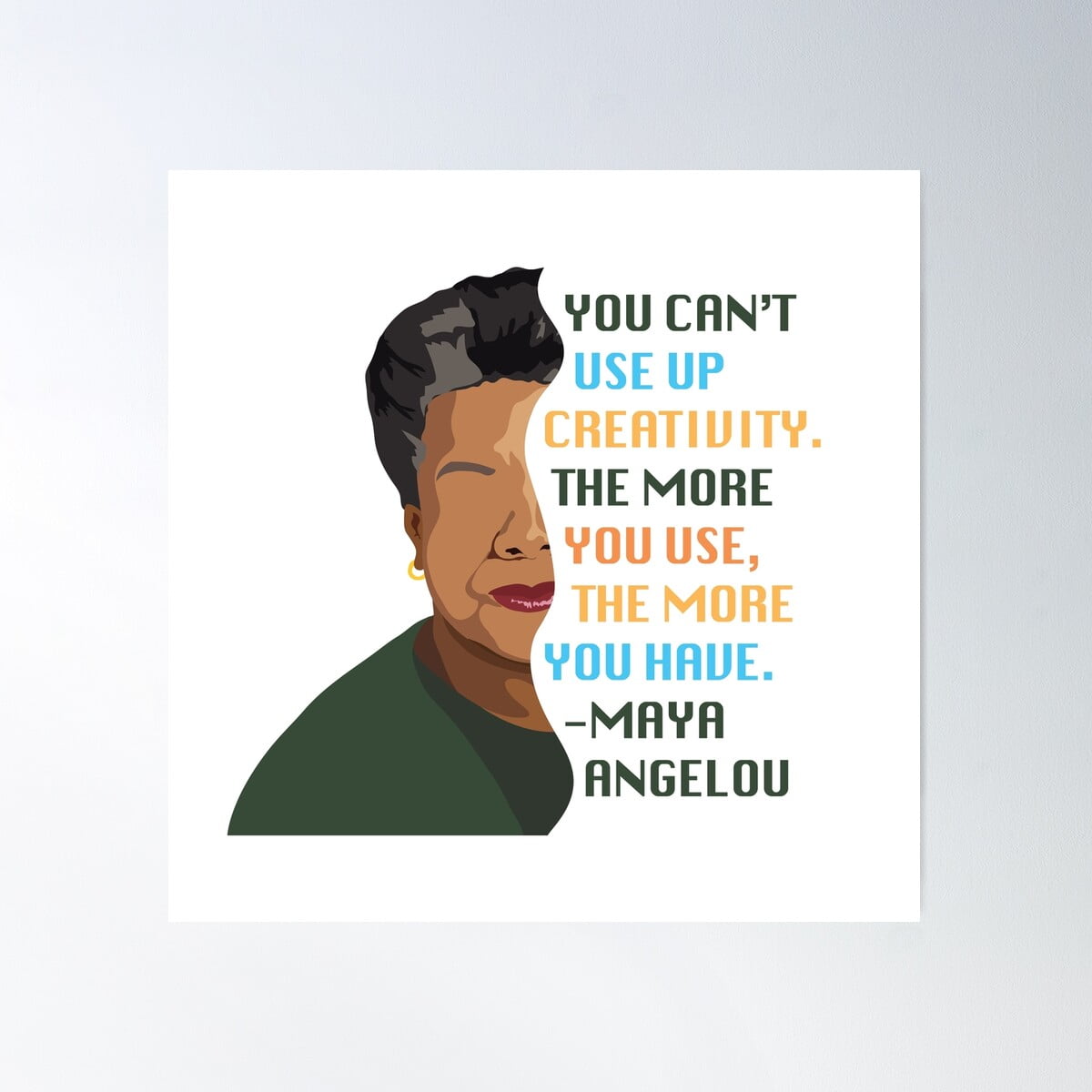 Maya Angelou Quote- You Can'T Use Up Creativity Poster Wall Art, Modern ...