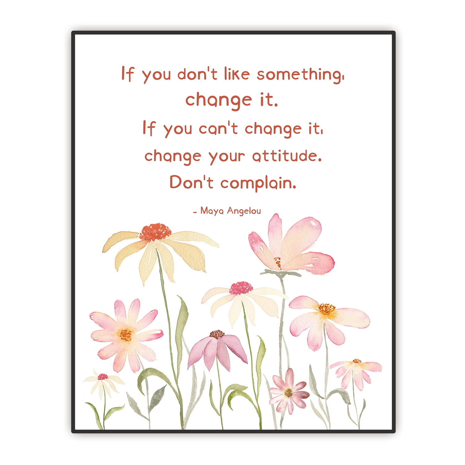 Maya Angelou Quotes Wall Art Unframed Print, Inspirational Wall Decor ...