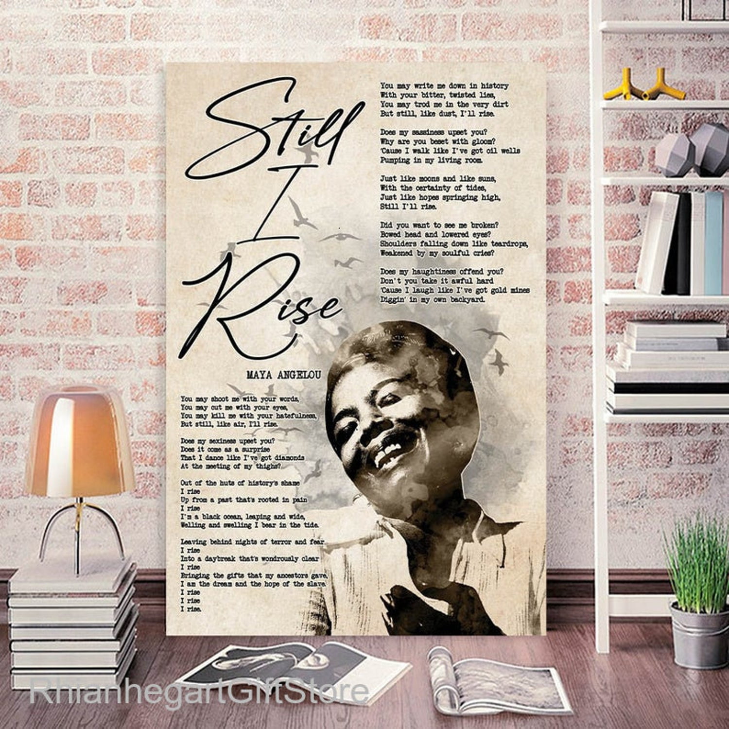 Maya Angelou Still I Rise Vintage Poster Maya Poem Inspired Poster ...