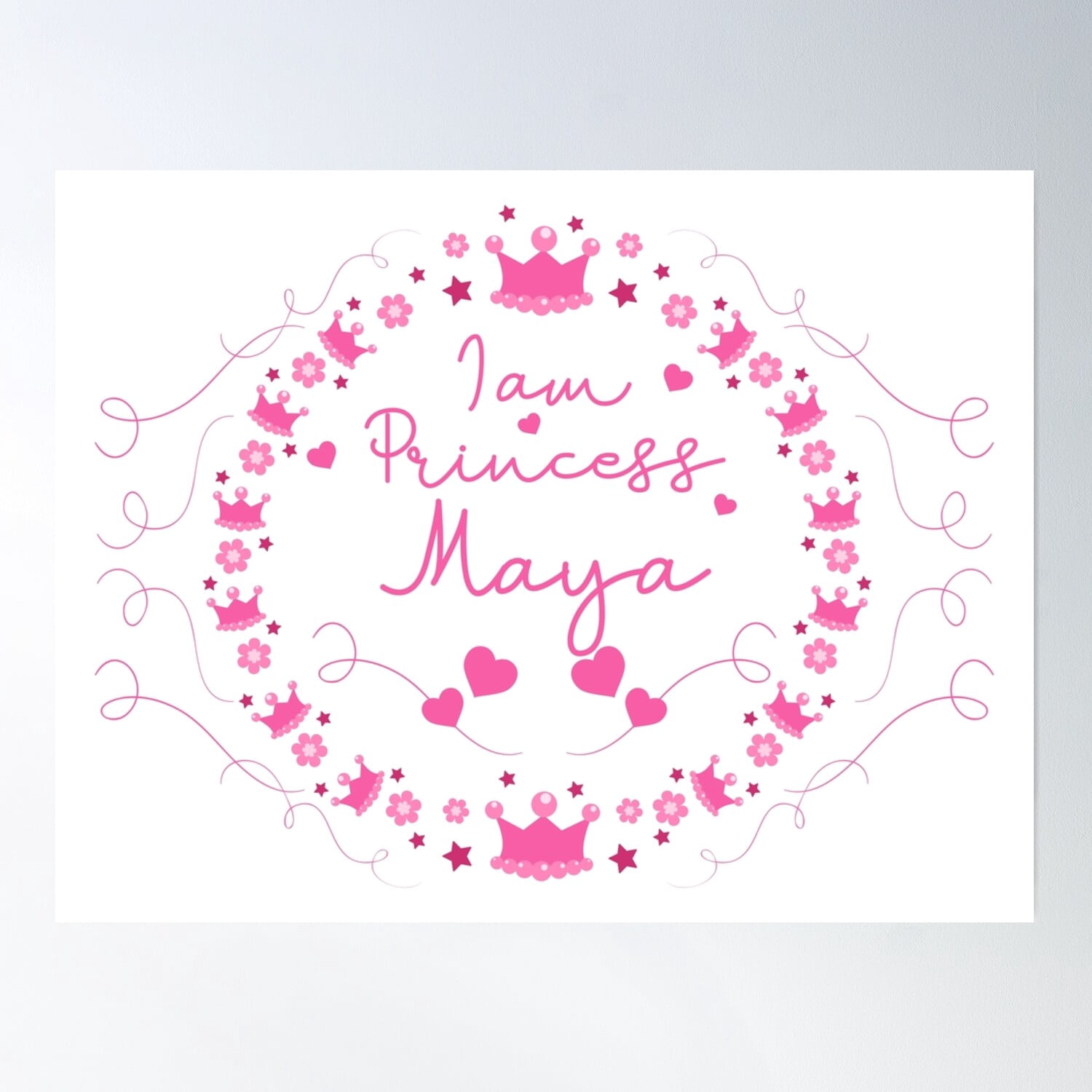 Maya Baby Girl Cute Princess Poster Wall Art, Modern Wall Decor, 8x12 ...