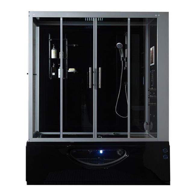 Maya Bath 106 71 x 38 x 88 in. Catania Right Steam Shower, Black ...