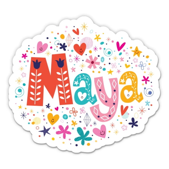 Maya Girl Name Cute Kid Lunchbox - 3" Vinyl Sticker - For Car Laptop ...