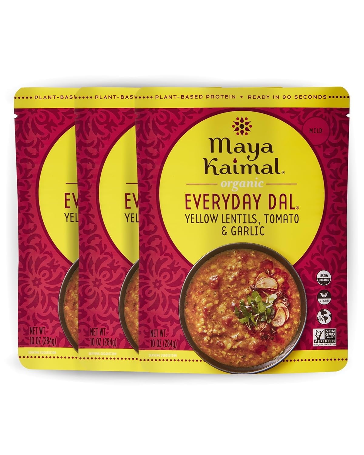 Maya Kaimal Organic Indian Foods | Yellow Lentil Everyday Dal | 10oz ...