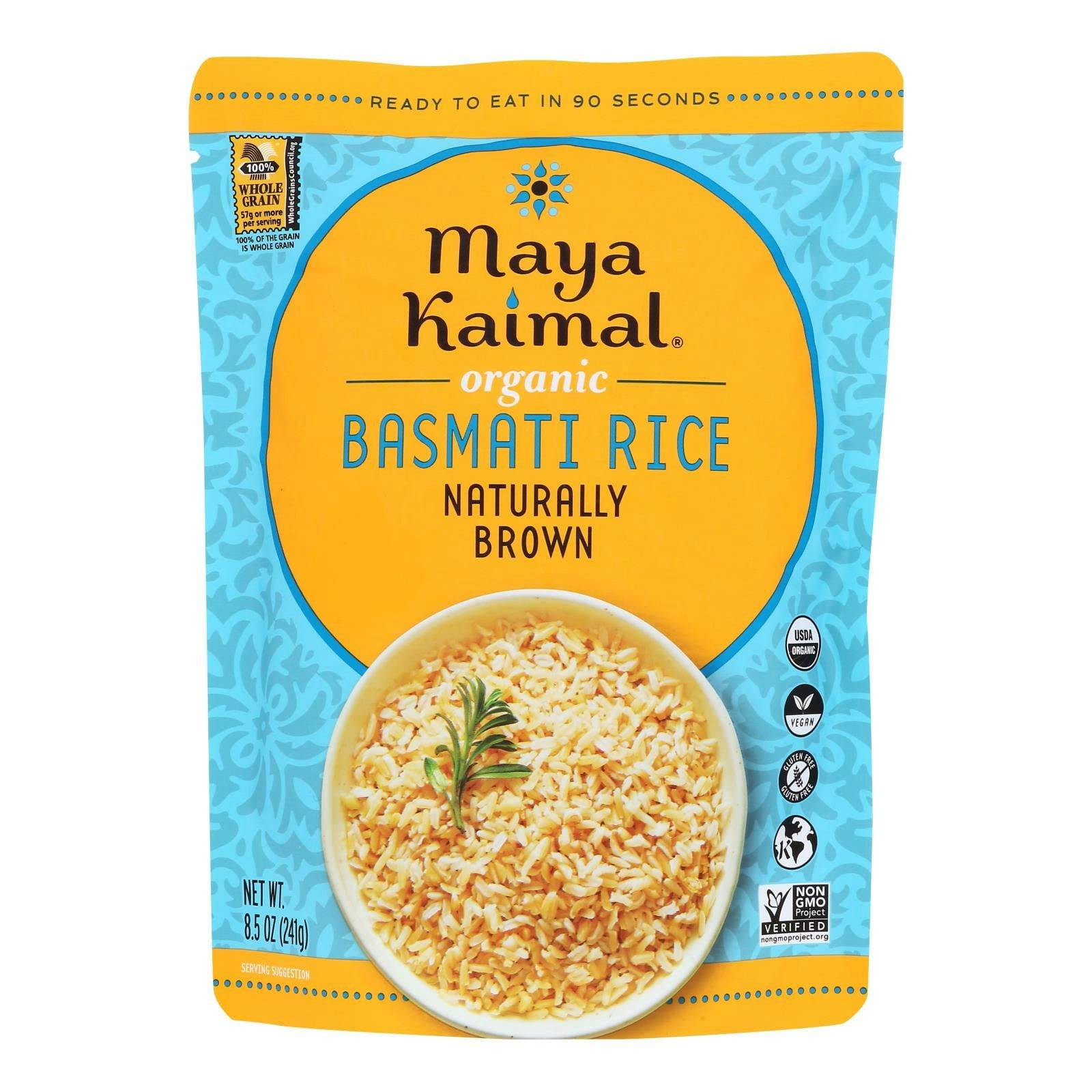 Maya Kaimal Naturally Organic Basmati Rice 8.5 oz (Pack Of 12 ...