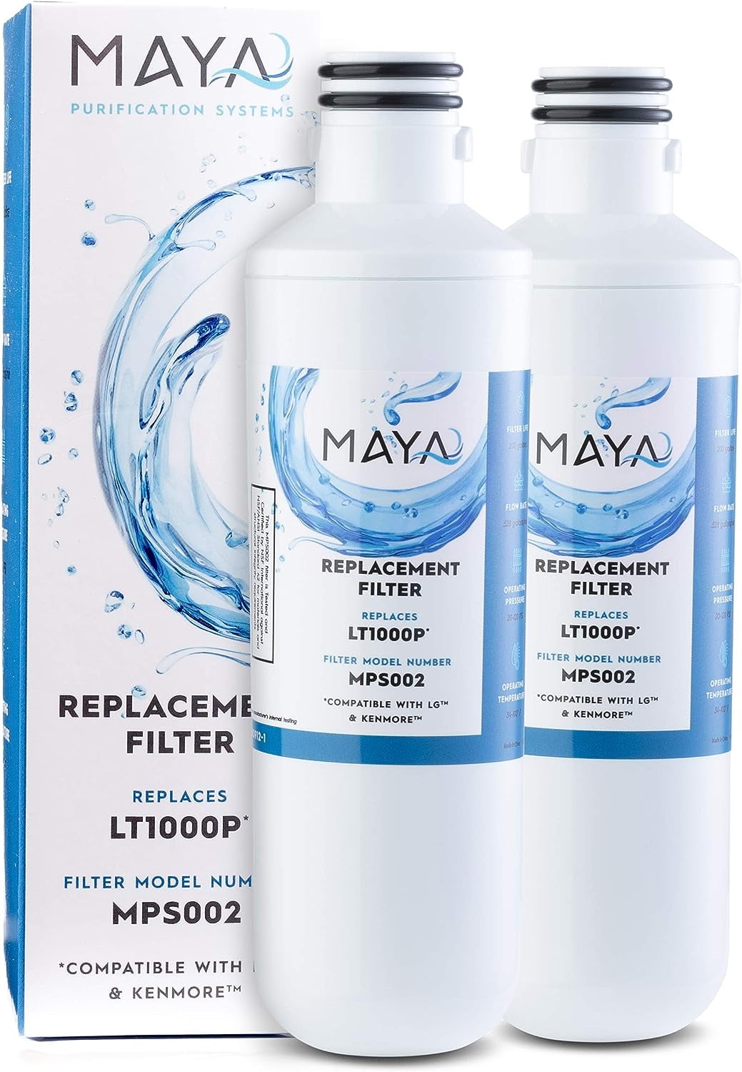 Maya LT1000P Refrigerator Water Filter Replacement Cartridge for LG ...