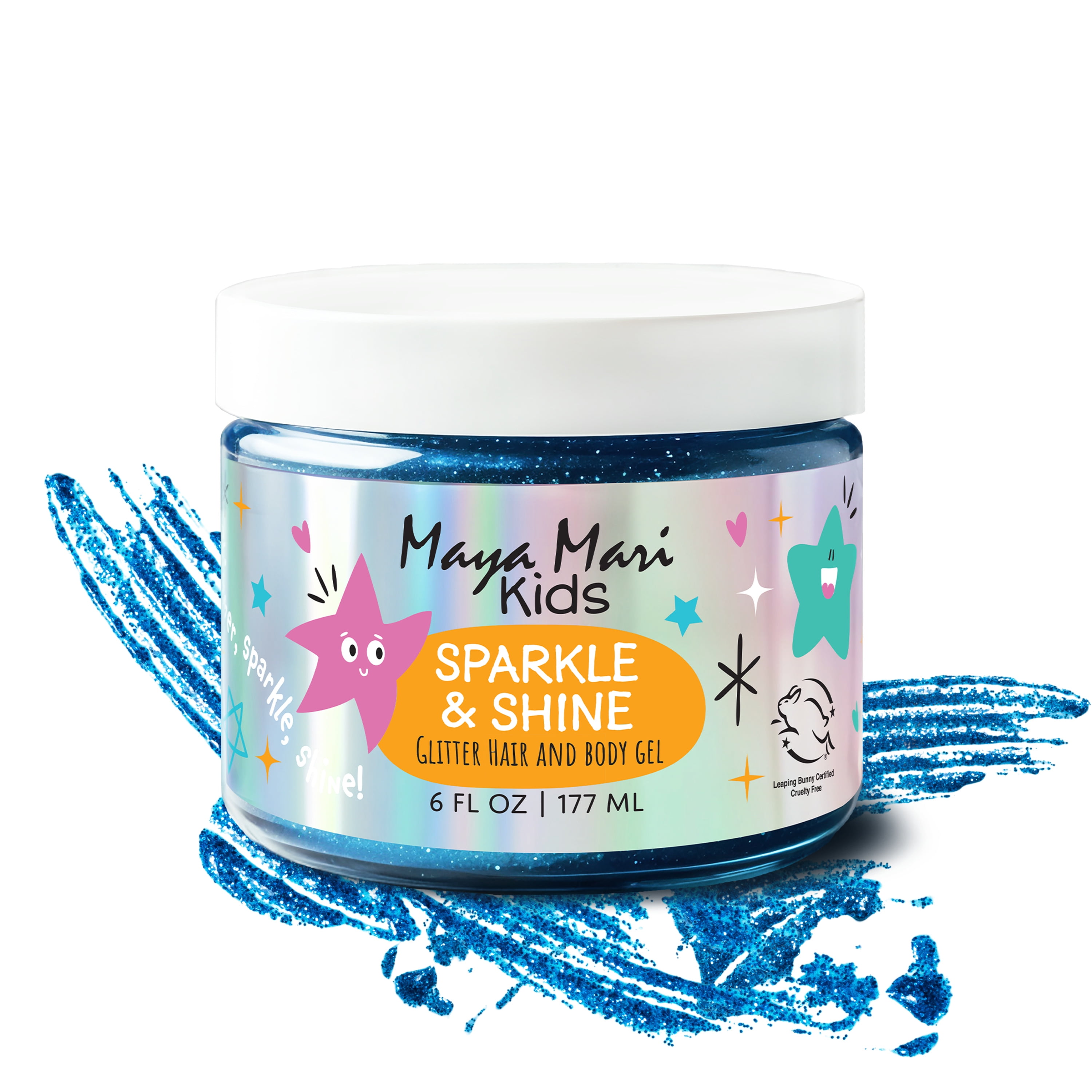 Maya Mari Kids Sparkle Shine Glitter Hair and Body Gel, 6 fl oz - Sulfate, Paraben Cruelty-Free ...
