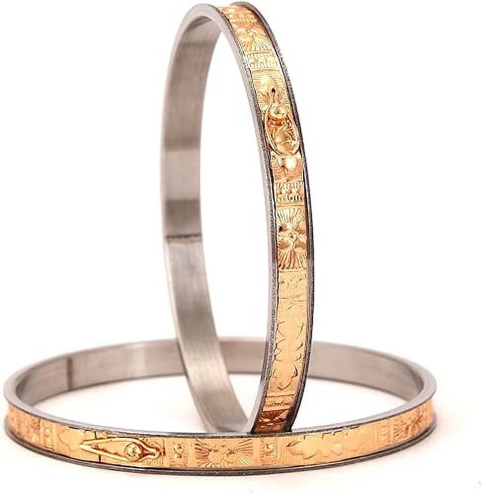 Maya Vera Handcrafted Bollywood Indian Micro Gold Plated Bangali Noa Bangles Set of 2 Designer ...