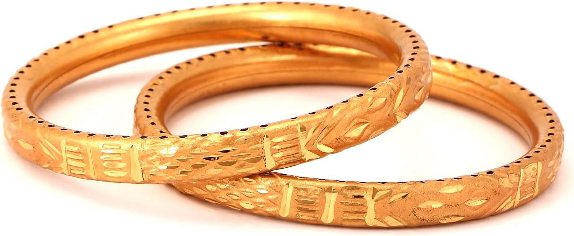 Maya Vera Set of 2 Indian Handcrafted Kangan Pokal Gold Plated Bangles Gift For Her Bollywood ...