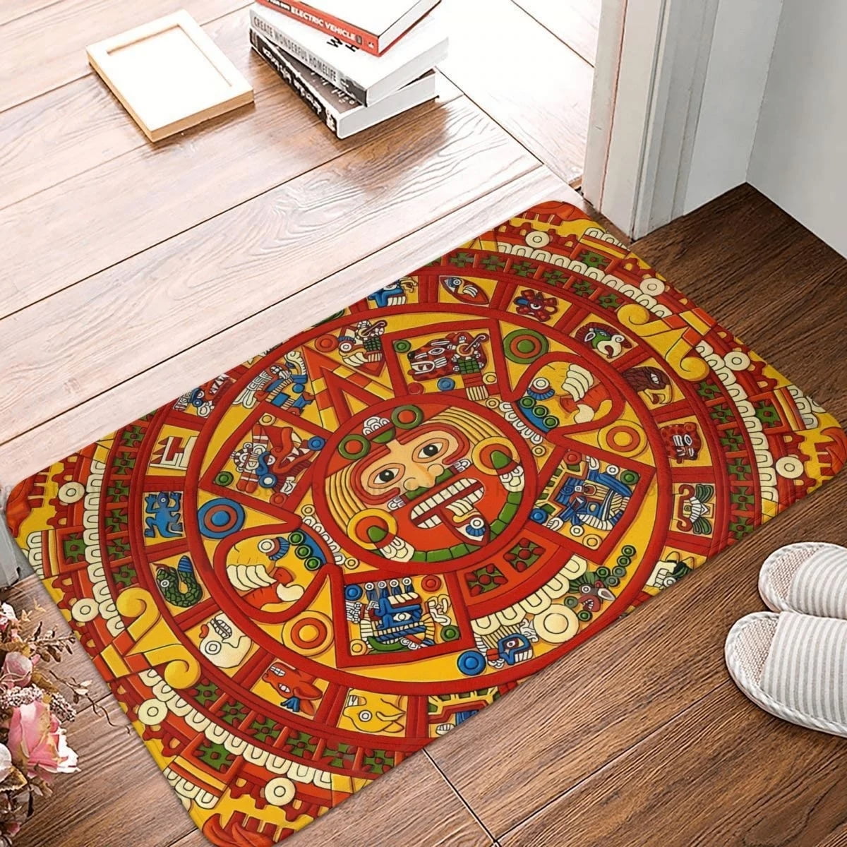 Mayan Aztec Calendar Area Rug Non-slip Carpet Living Room Bedroom ...