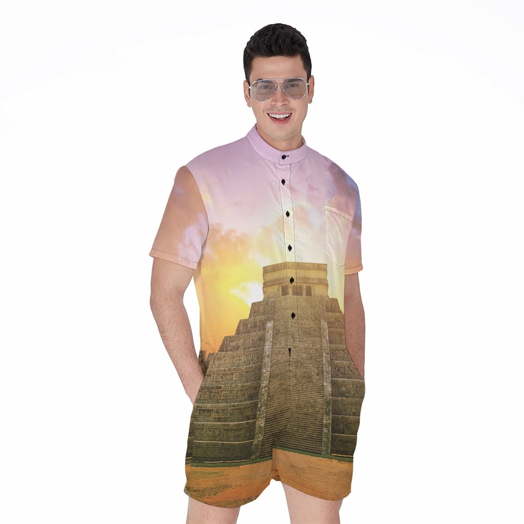 Mayan Civilization Short Sleeve Men'S Rompers, Maya Mayan Casual Summer ...