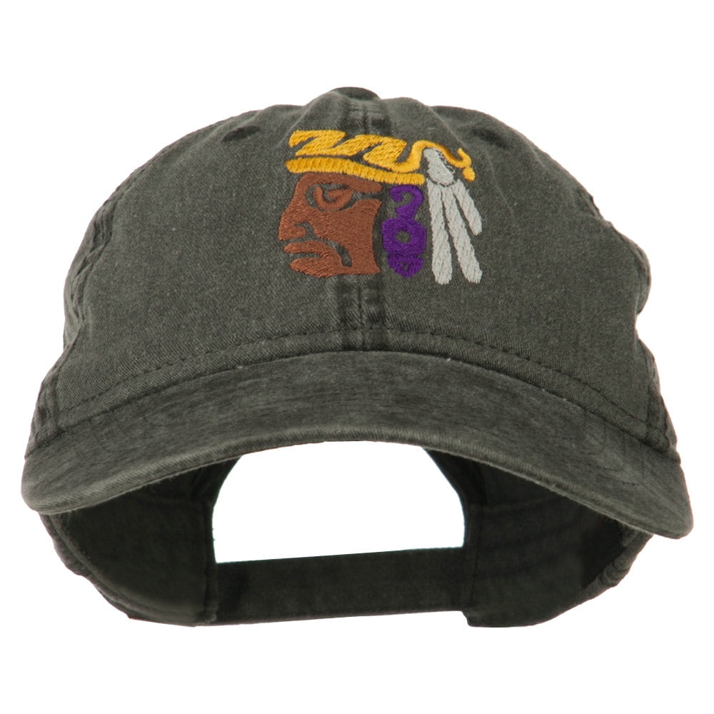 Mayan Head Embroidered Washed Cap - Black OSFM - Walmart.com