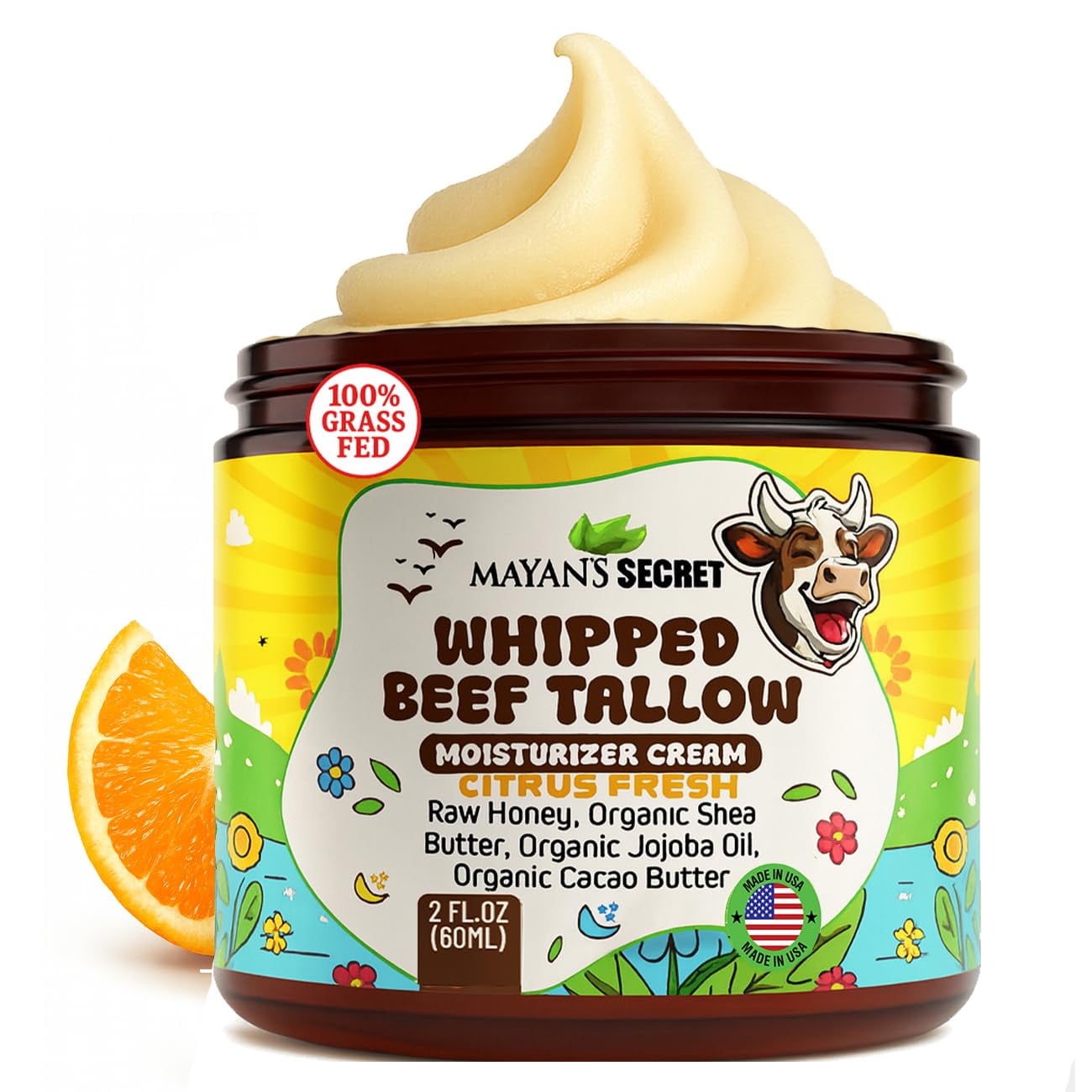 Mayan's Secret Beef Tallow for Skin – Whipped Moisturizer Cream – 100% ...