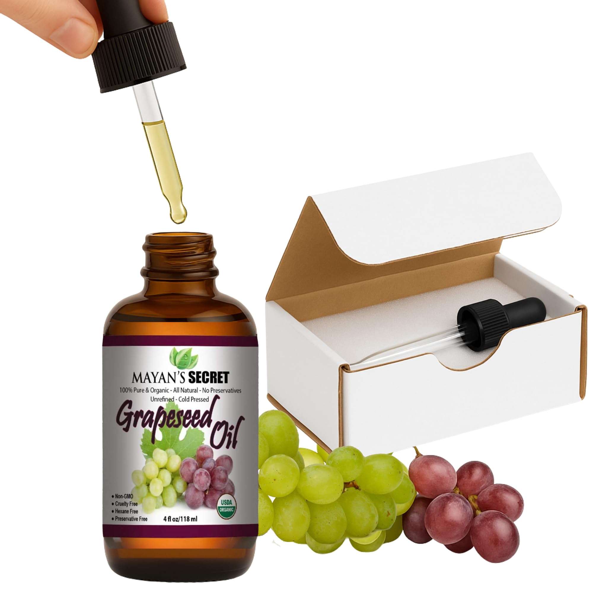 Mayan's Secret Grapeseed Oil 4 oz for Aromatherapy, Skin & Home Use ...