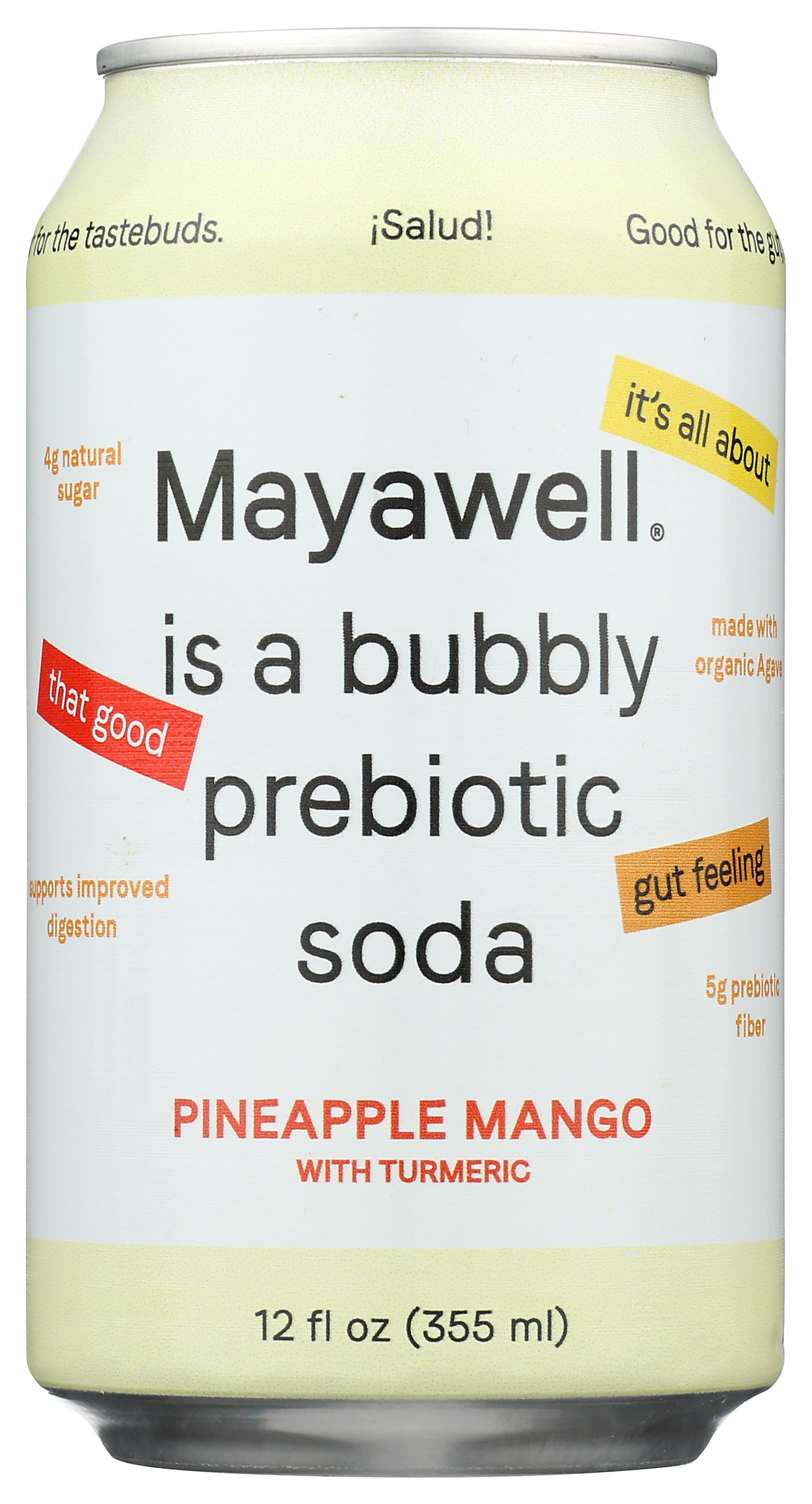 Mayawell - Prebiotic Soda Pineapple Mango, 12fo | Pack of 12 - Walmart.com