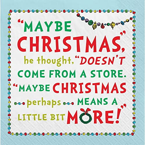 Grinch Story 'Maybe Christmas' Heartwarming Luncheon Napkins, 16 Ct, 6. ...