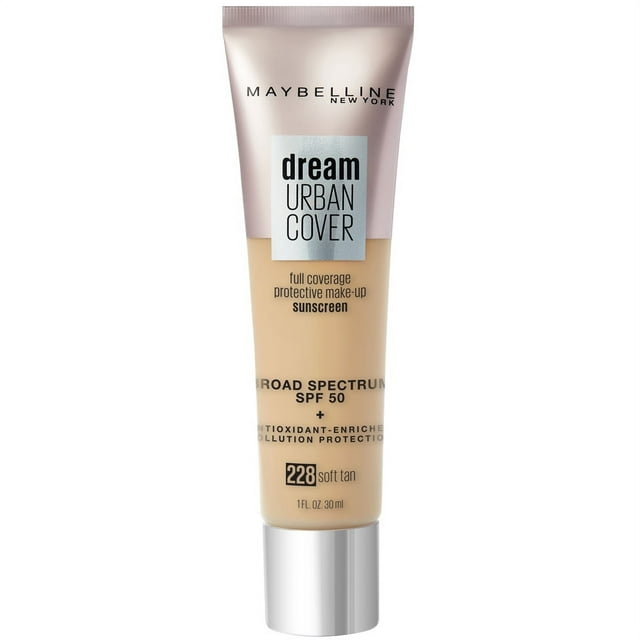 Maybelline Dream Urban Cover Natural Shine Free Foundation Makeup Spf 50 228 Soft Tan 1 Fl Oz