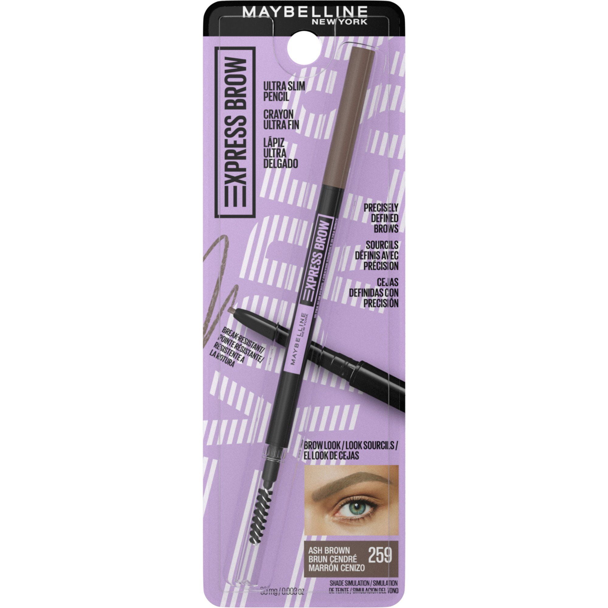 Maybelline Express Brow Ultra Slim Pencil - Ash Brown - Each Package ...