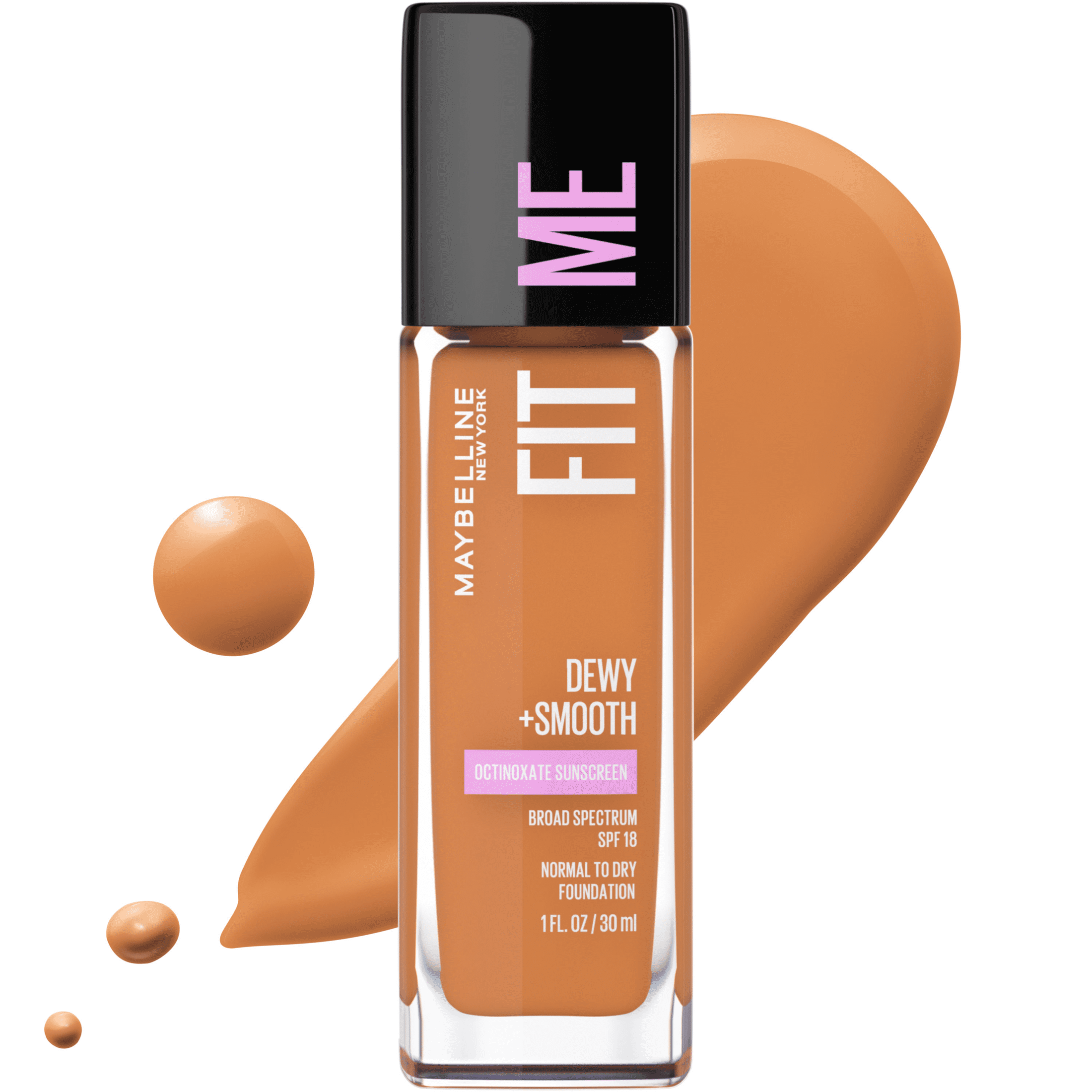 Maybelline Fit Me Dewy and Smooth Liquid Foundation, SPF 18, 355 ...