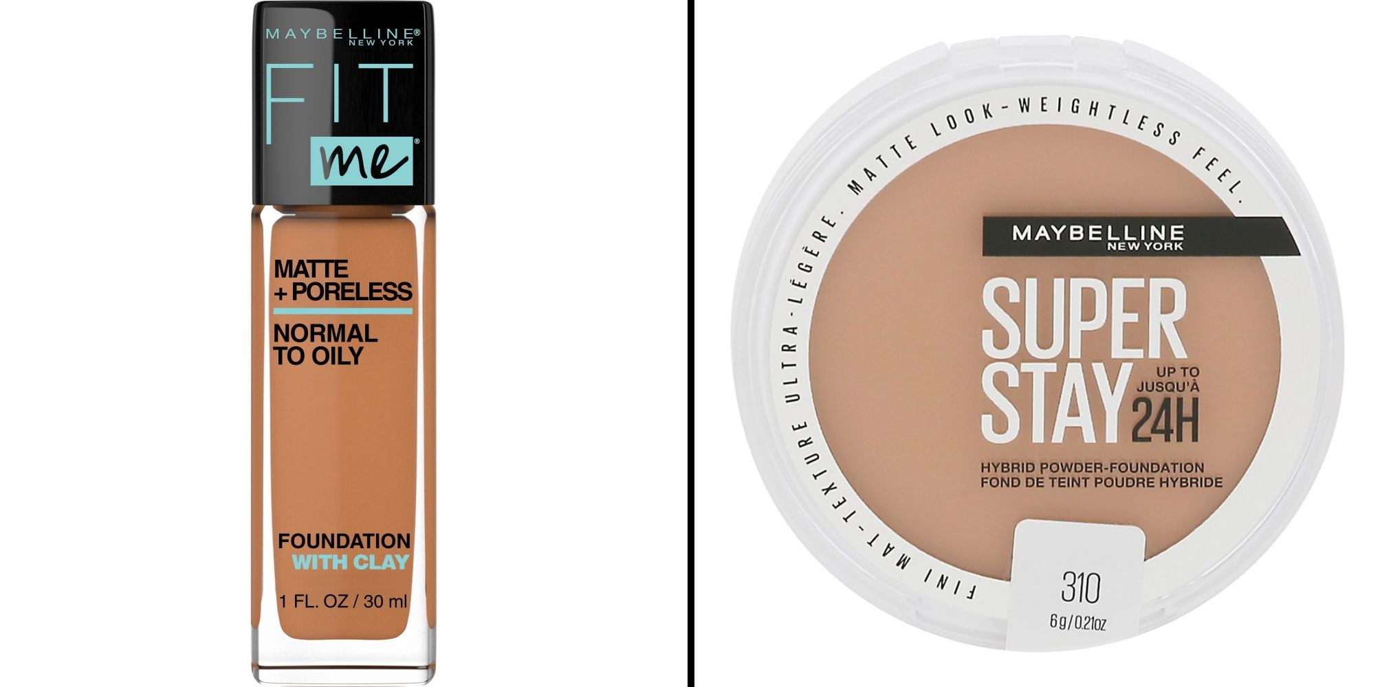 Maybelline Fit Me Matte + Poreless Foundation - Warm Sun & Maybelline ...