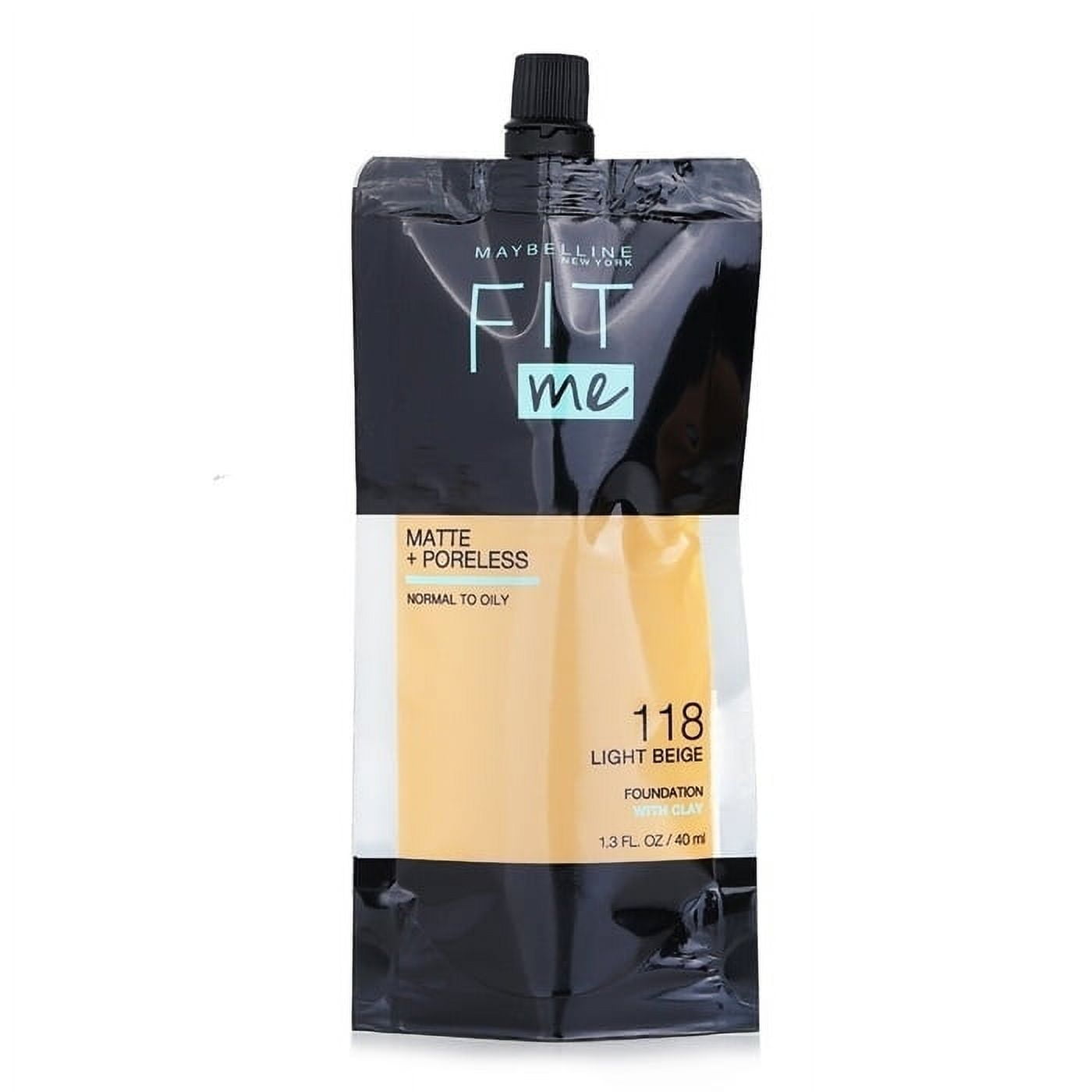 Maybelline Fit Me Matte + Poreless Liquid Foundation, Smooth Finish ...