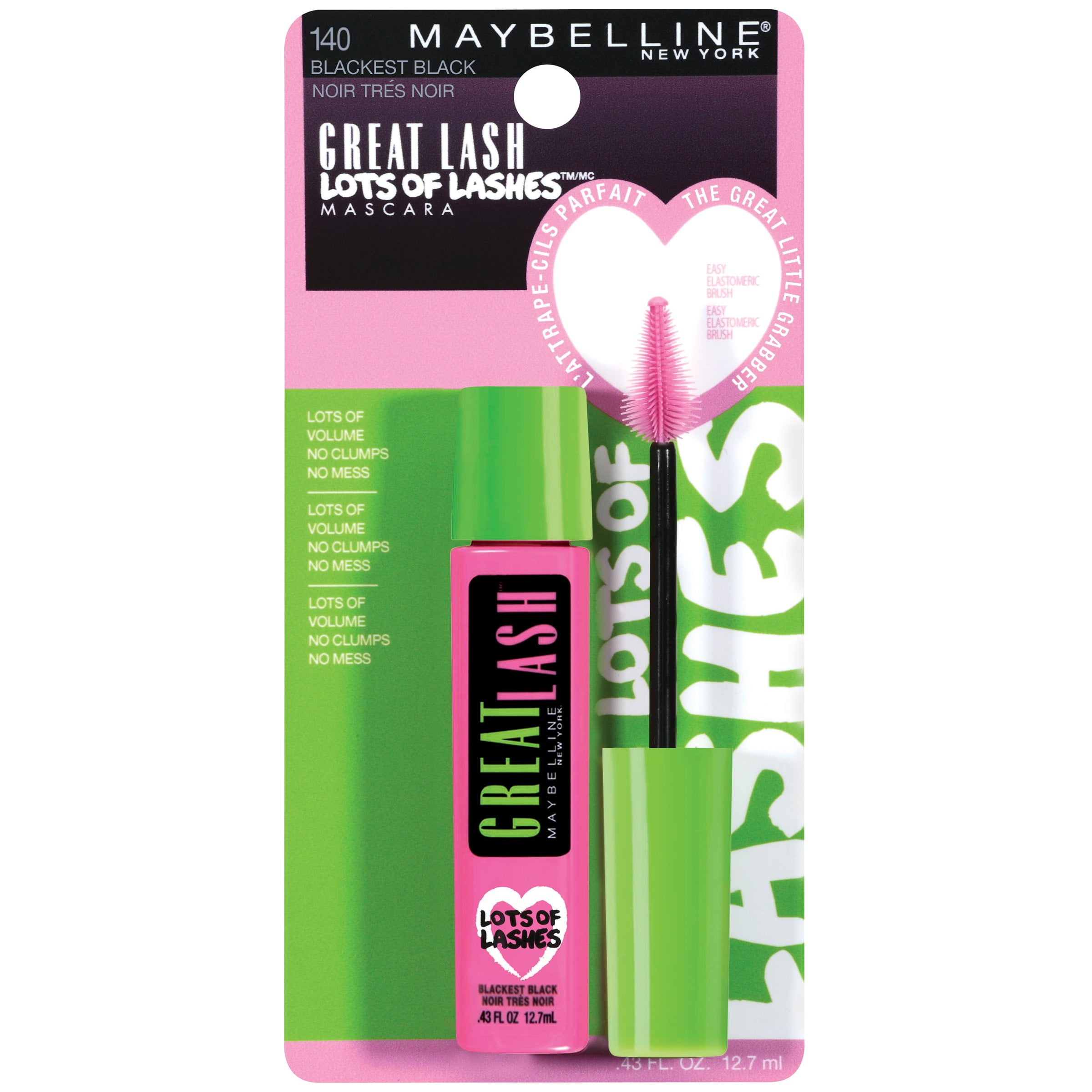 Maybelline Great Lash Lots Of Lashes Mascara - 140 Blackest Black, Each ...