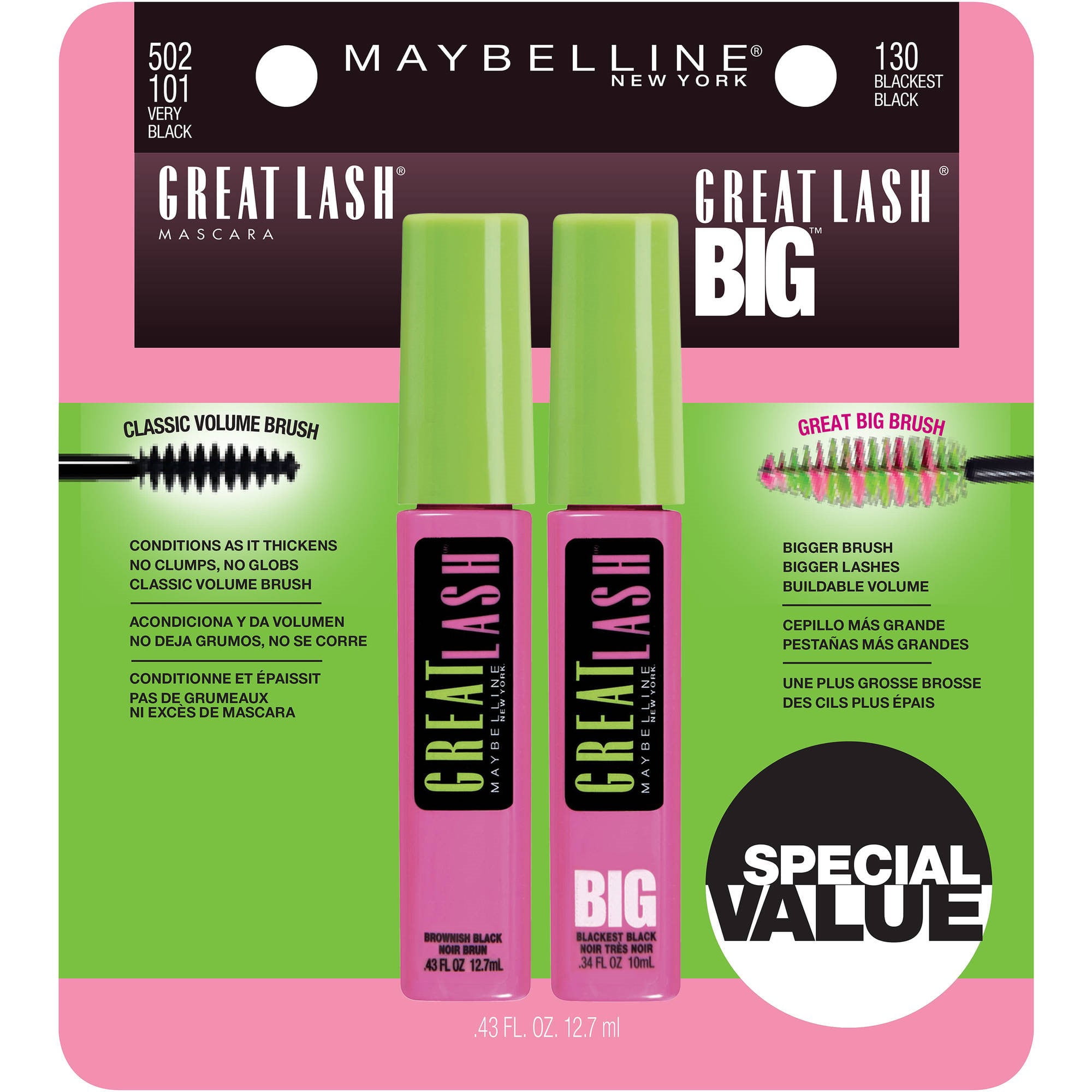 Maybelline Great Lash and Great Lash Big Mascara Set, 2 Piece - Walmart.com