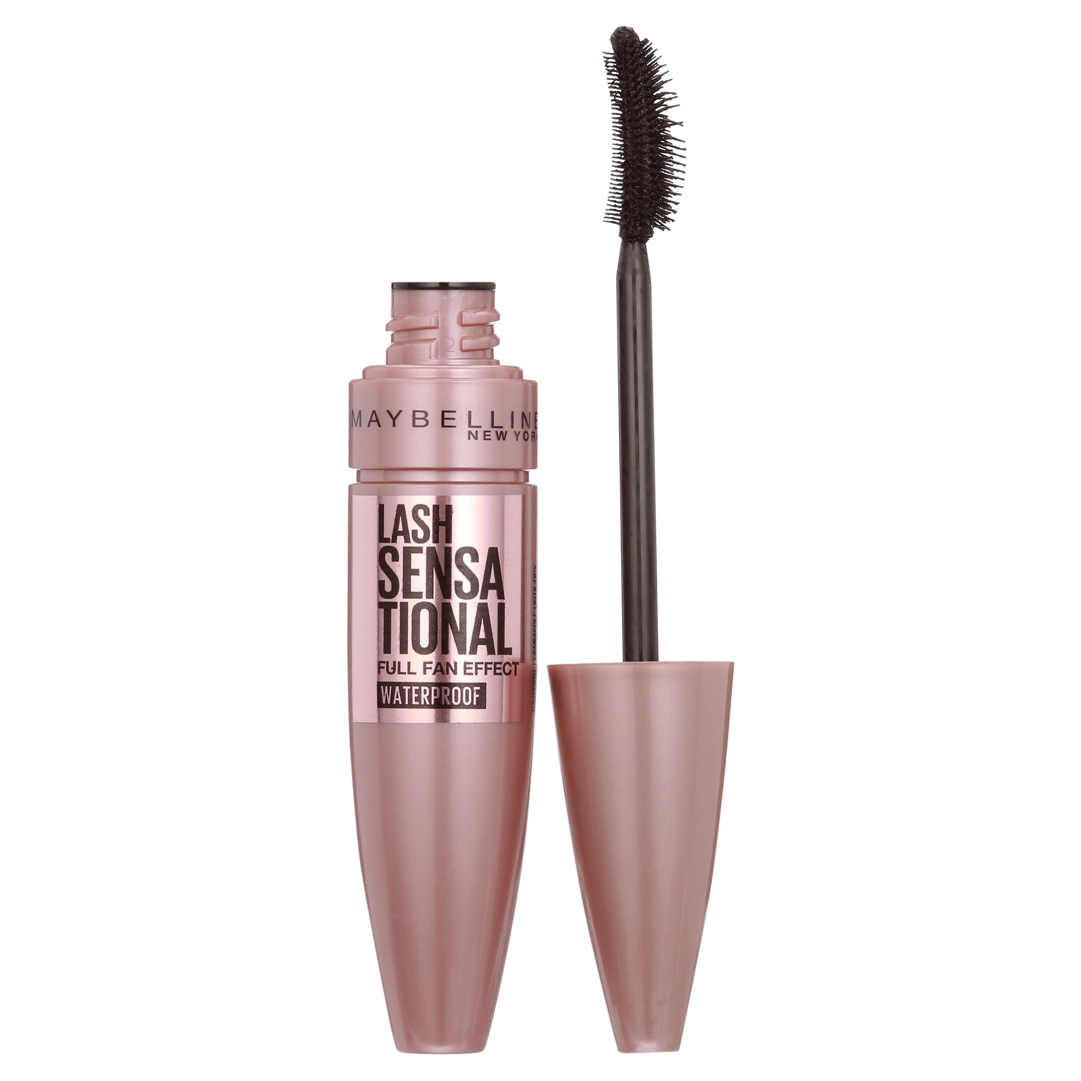 Maybelline Lash Sensational Waterproof Mascara, Very Black, Volumizes ...