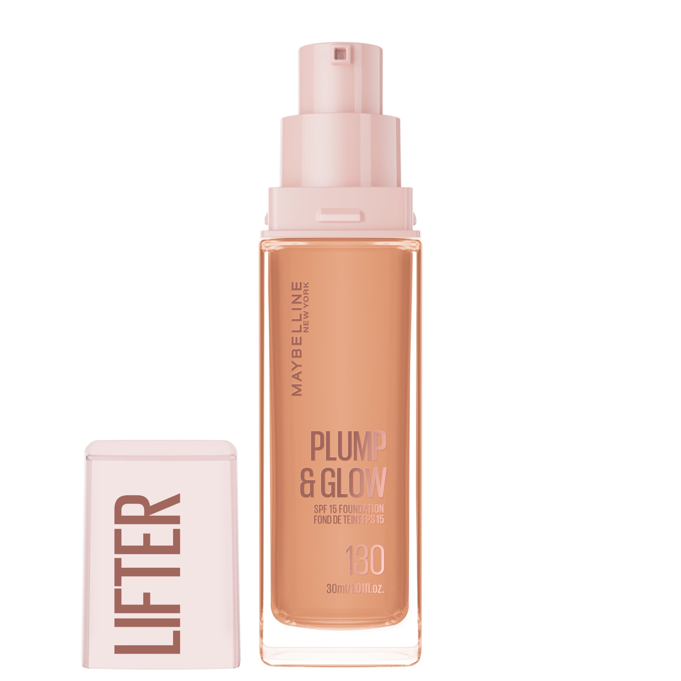 Maybelline Lifter Plump & Glow Foundation, Hyaluronic Acid, 130, 1 kit ...