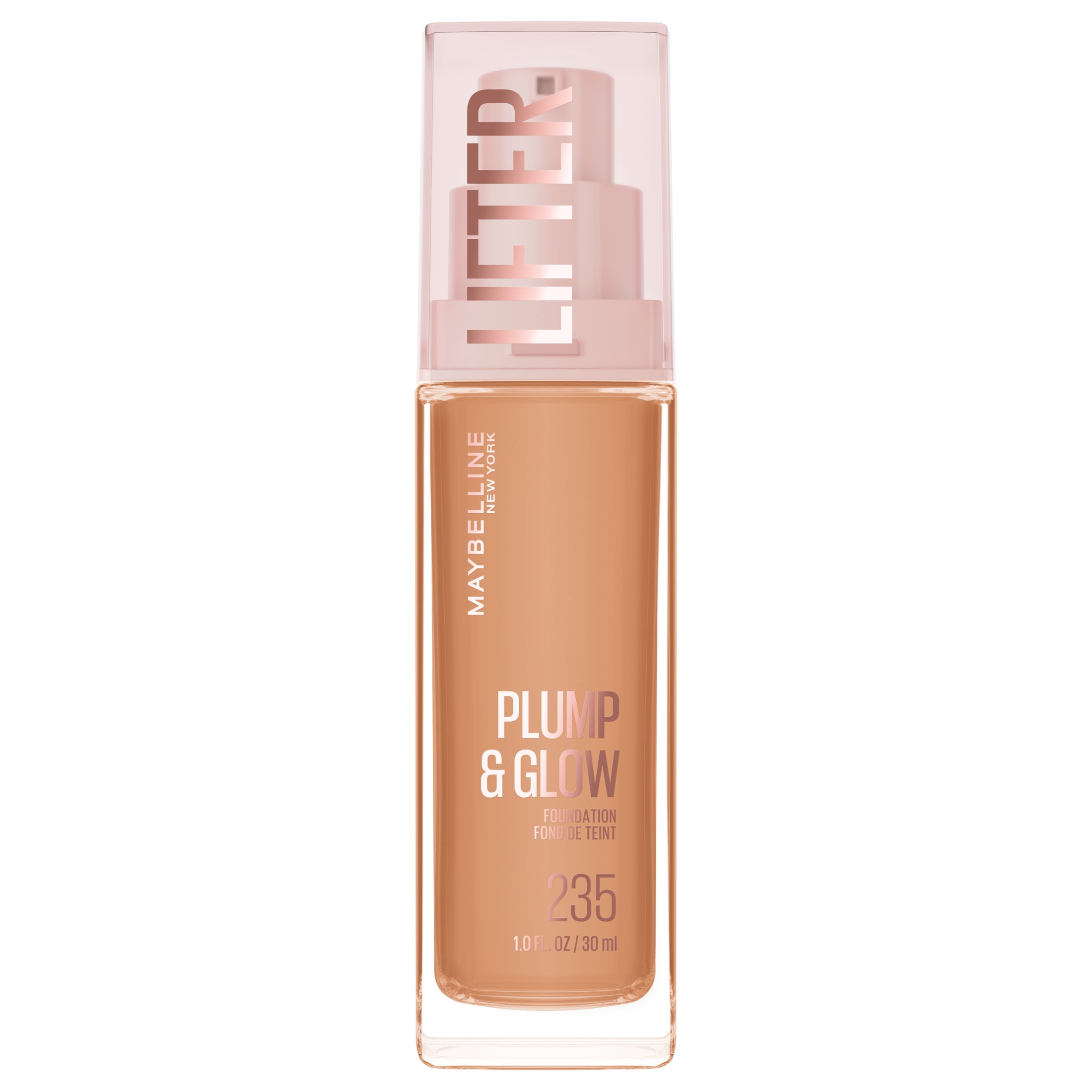 Maybelline Lifter Plump & Glow Foundation, Hyaluronic Acid, 235 Cool, 1 ...