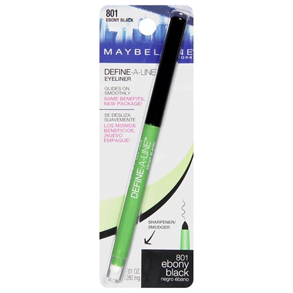 Maybelline New York Define-A-Line Eye Liner, Ebony Black 801 (Pack of 2 ...