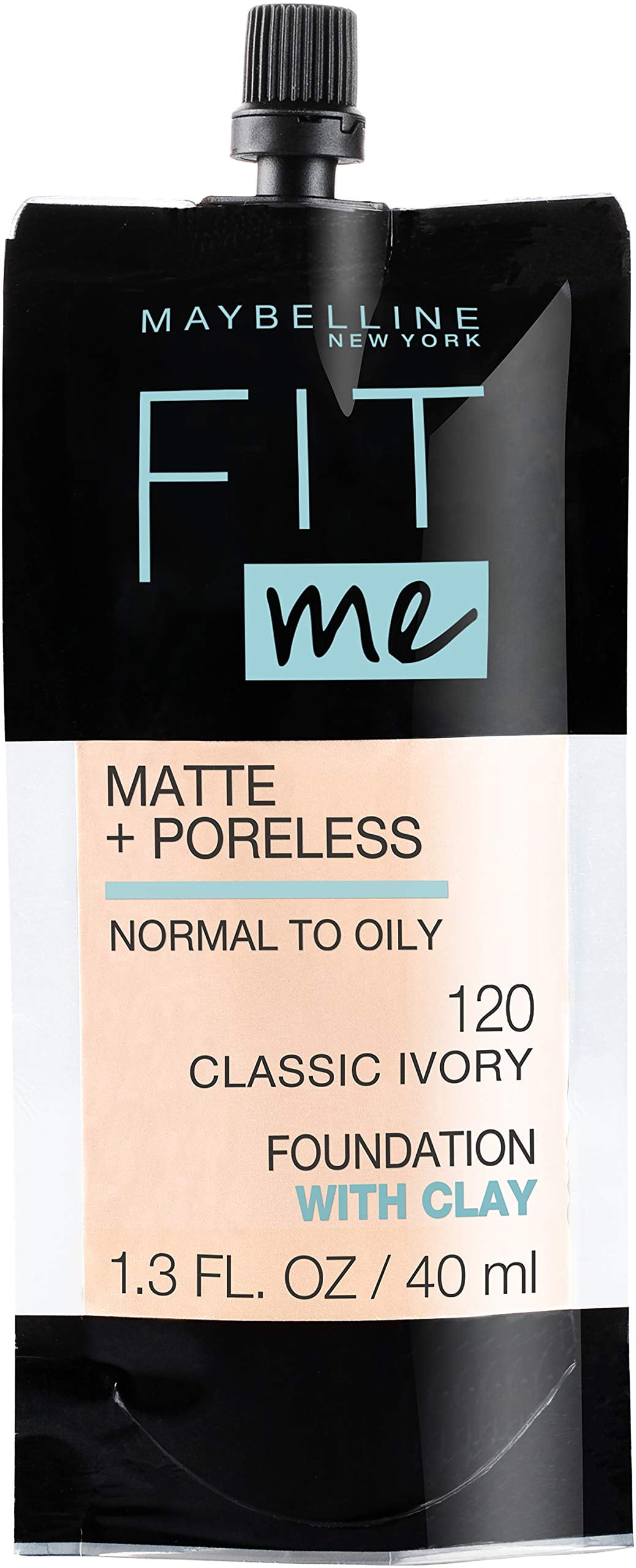 Maybelline New York Fit Me Matte + Poreless Liquid Foundation, Pouch ...