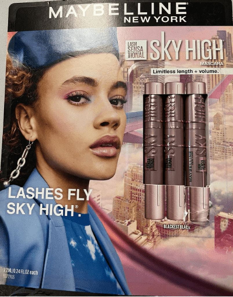 Maybelline New York Sky High Lash Mascara - Blackest Black with Sky ...