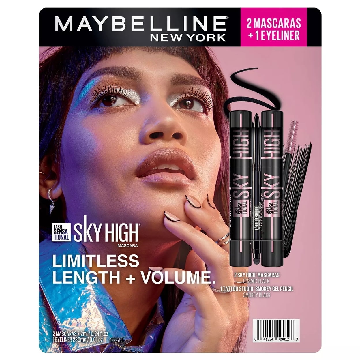 Maybelline New York Sky High Mascara + Gel Pencil Eyeliner, Black ...