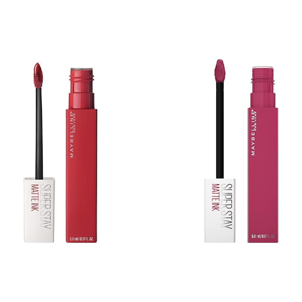 Maybelline Super Stay Matte Ink Liquid Lipstick Set With Blue Red ...