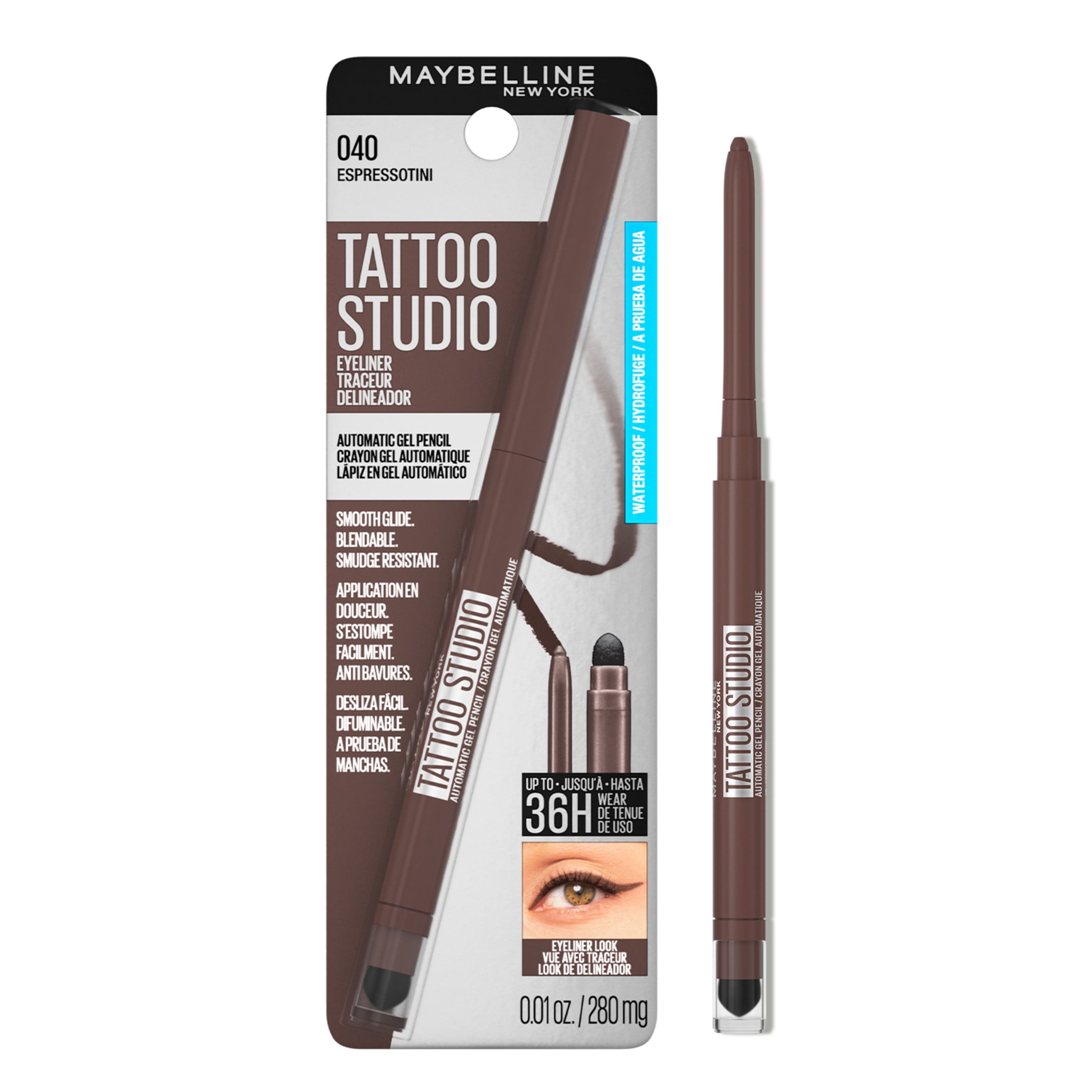 Maybelline Tattoo Studio Smokey Gel Pencil Eyeliner, Smokey Brown ...