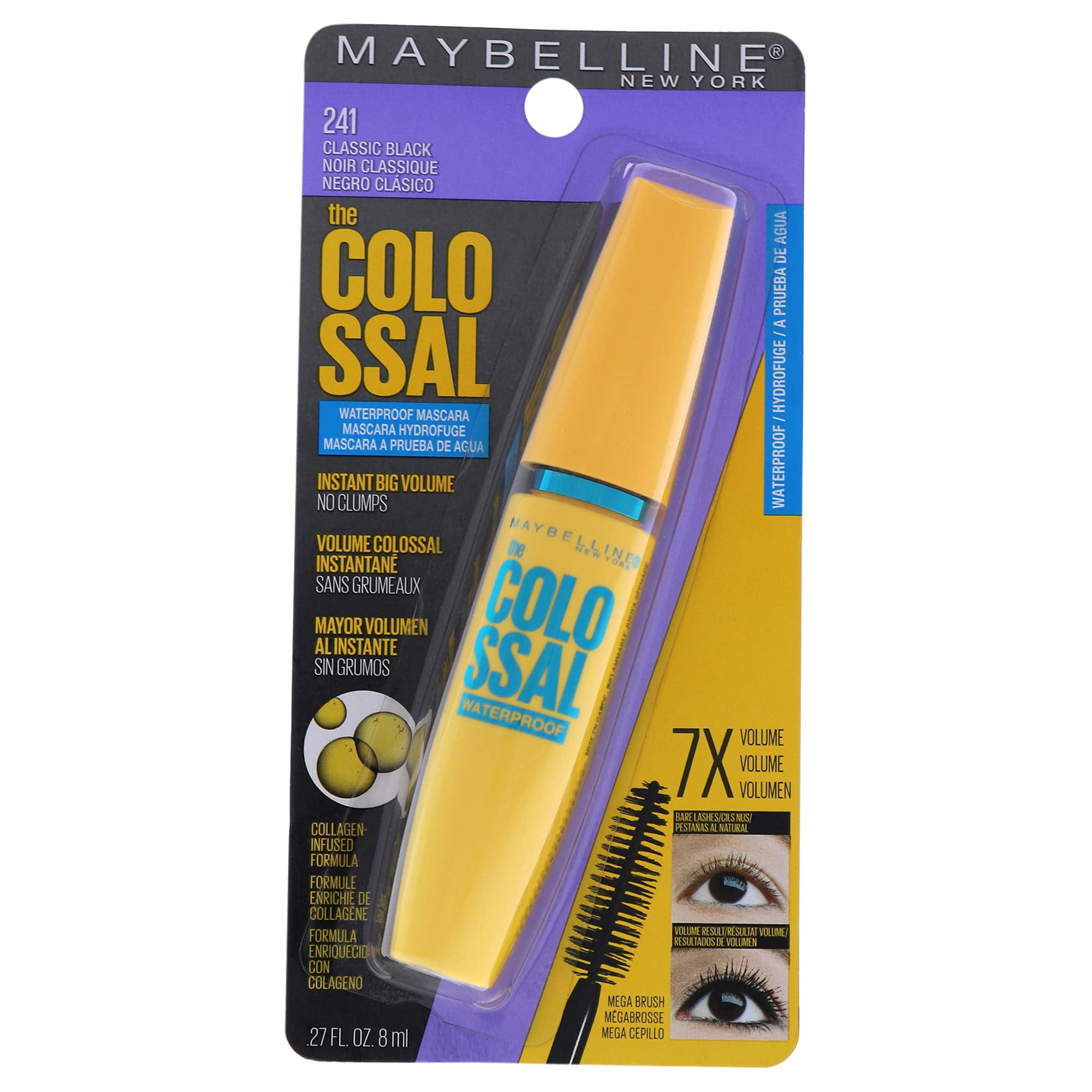 Maybelline Volum Express The Colossal Waterproof Mascara, Volumizing ...