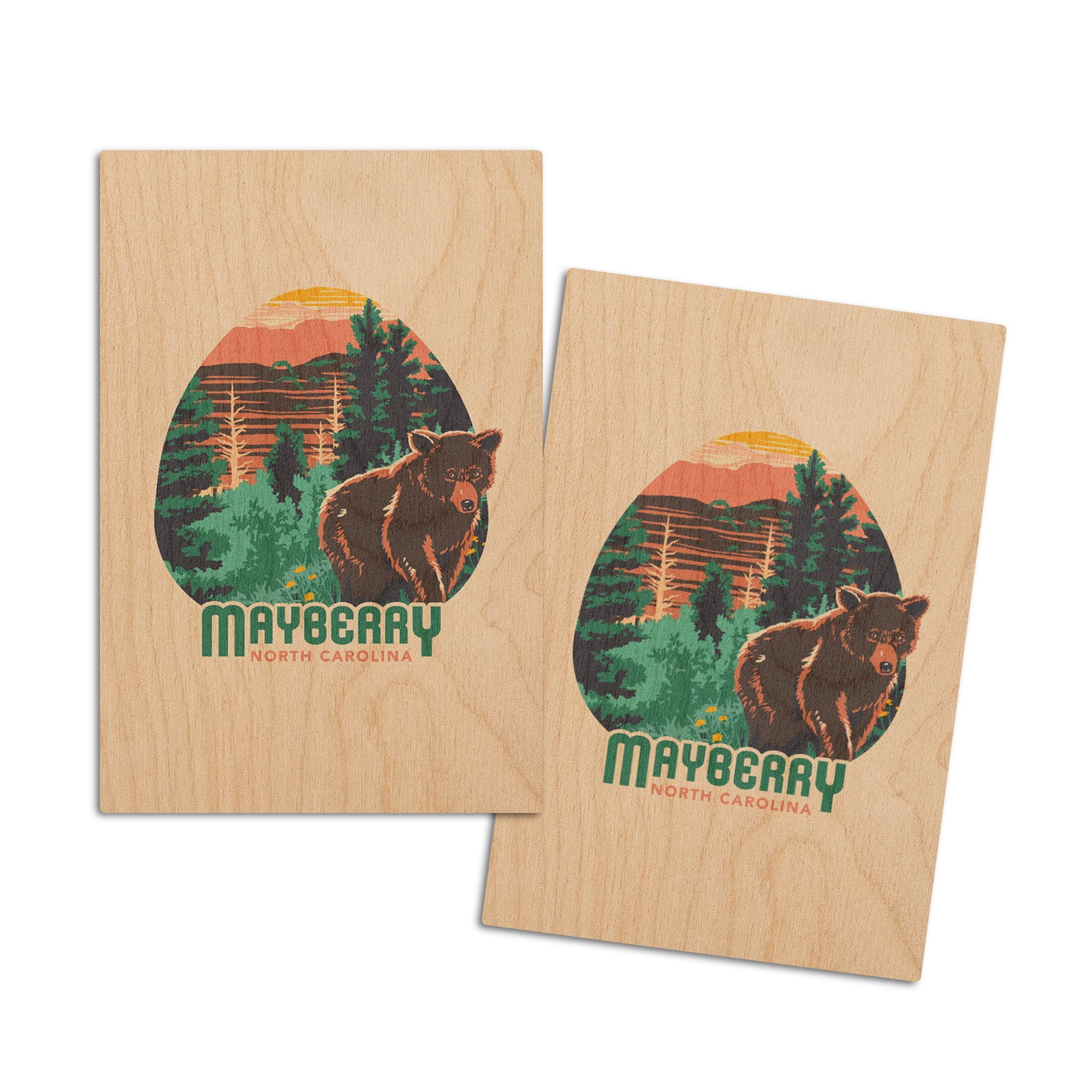 Mayberry North Carolina, Explorer Series, Contour (4x6 Birch Wood ...