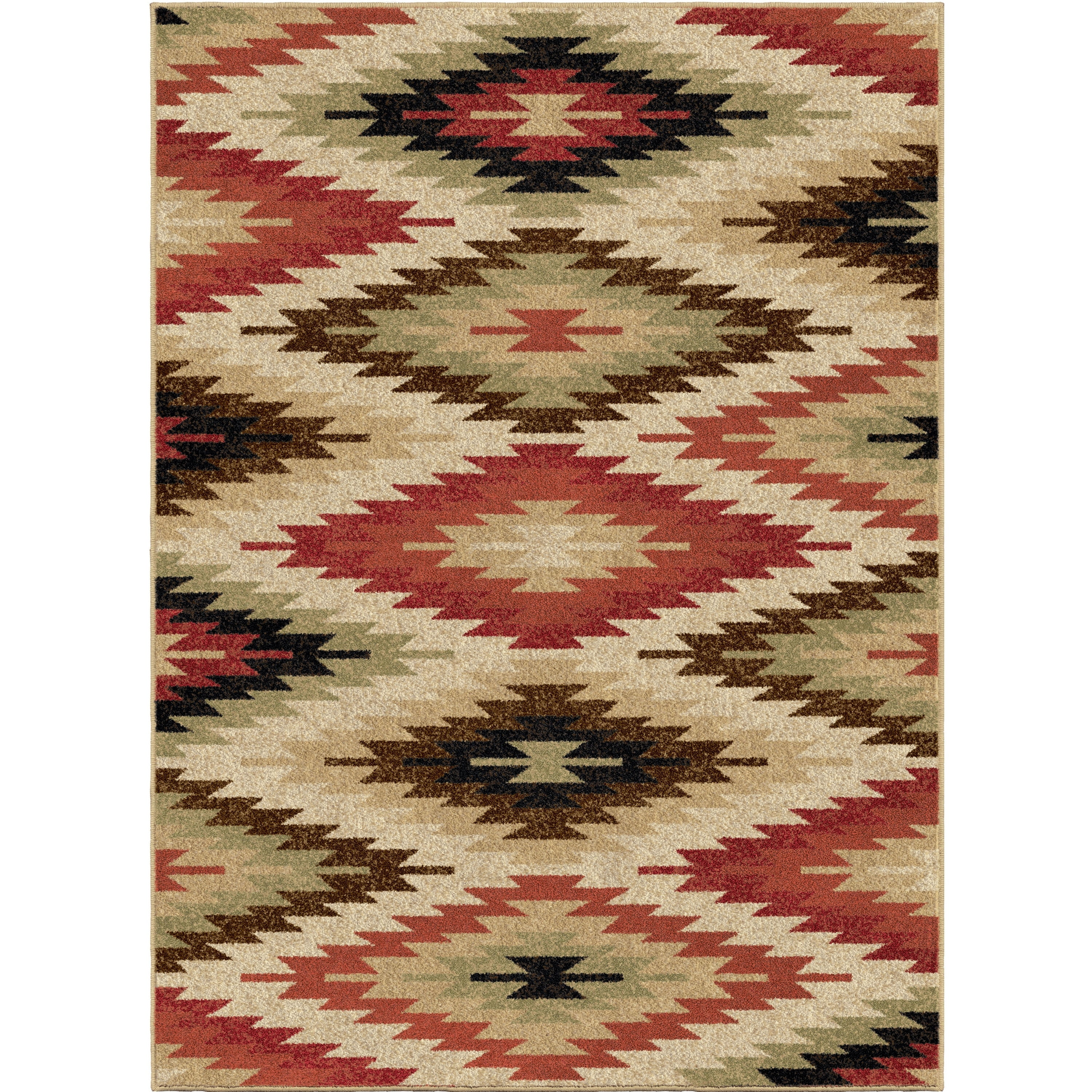 Mayberry Rugs Lodge King Southwes Diamon Rug 5'3"x7'7" 5' x 8 ...